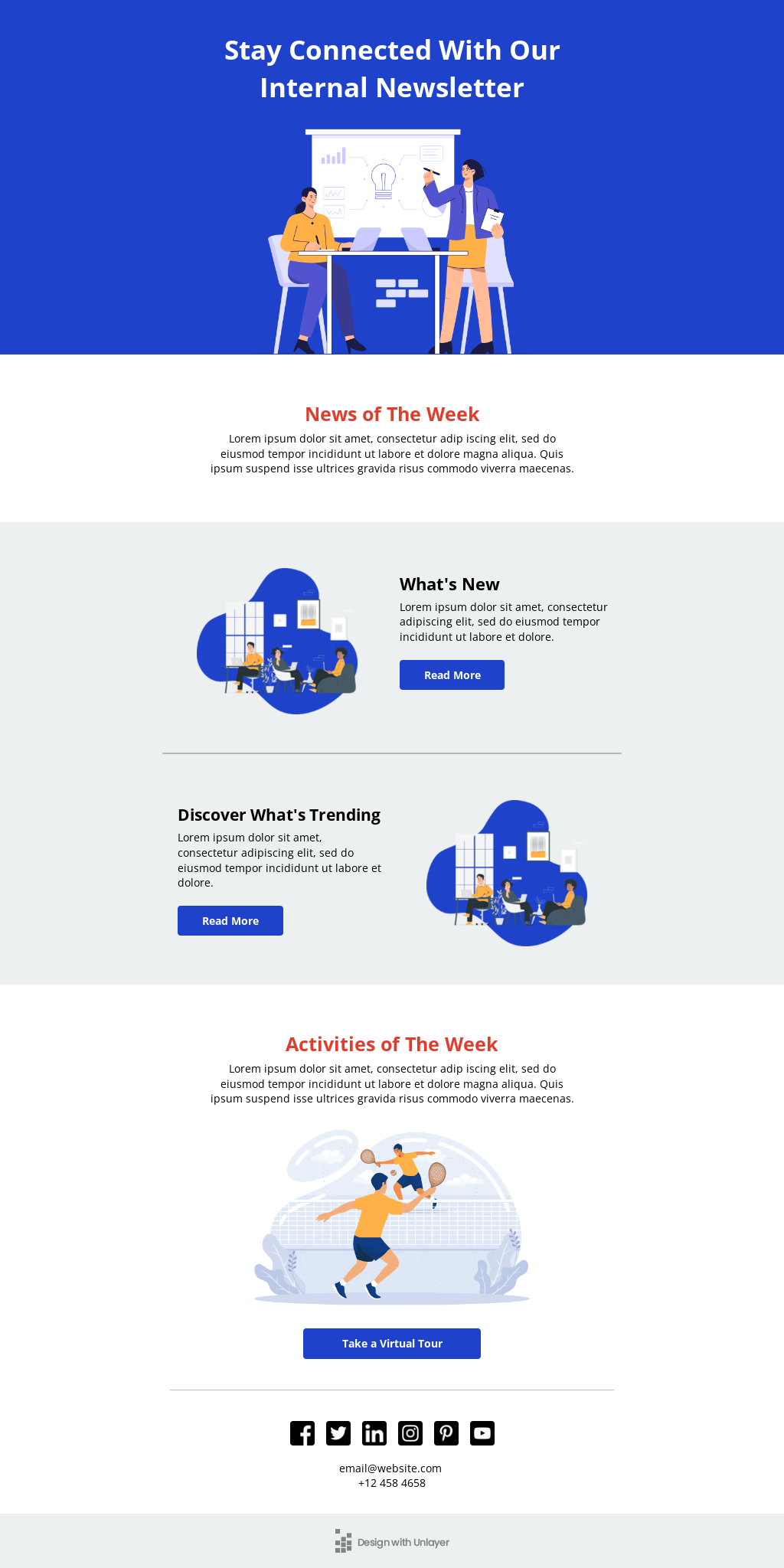 Weekly News Letter Email Template | Unlayer