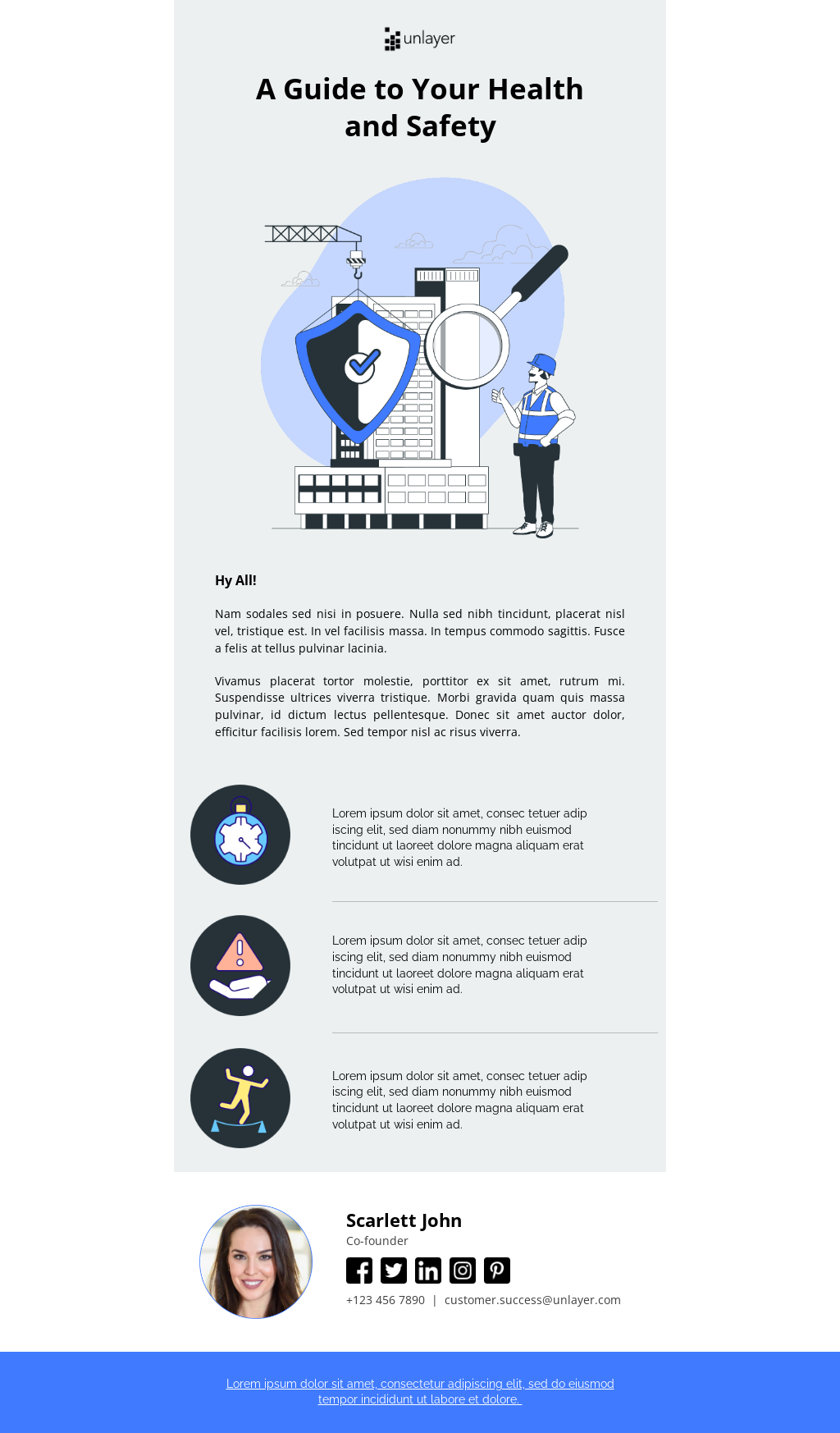 Health and Safety Guidelines Email Template | Unlayer