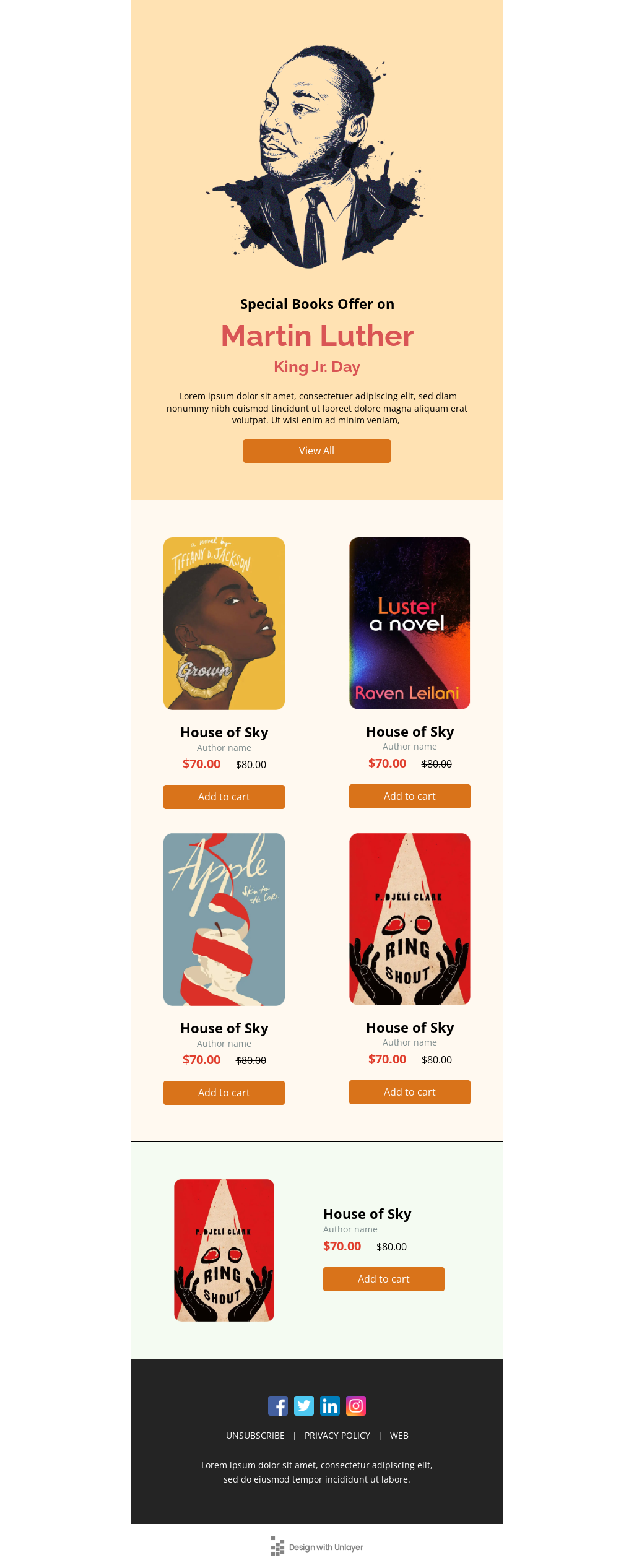 Free Email Templates for Martin Luther King Jr. Day | Unlayer