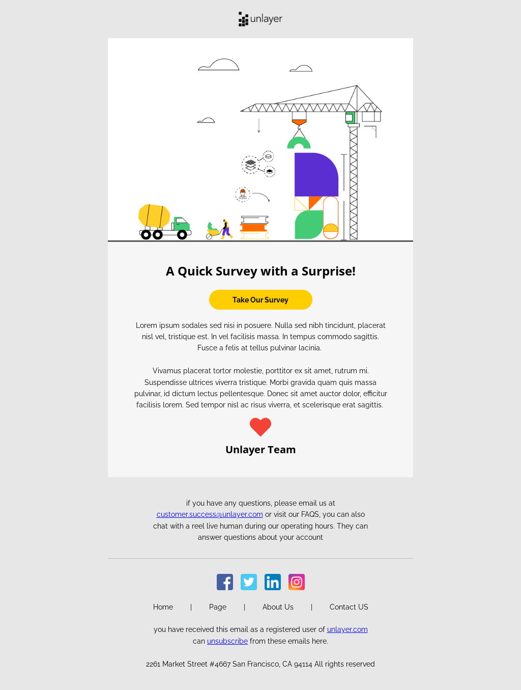 Quick Question Email Template | Unlayer
