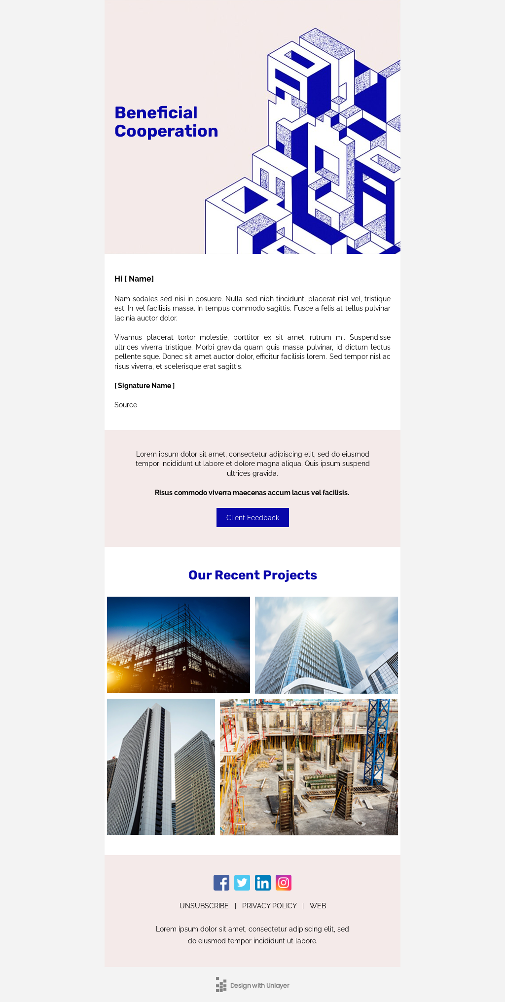 Beneficial Cooperation Email Template | Unlayer
