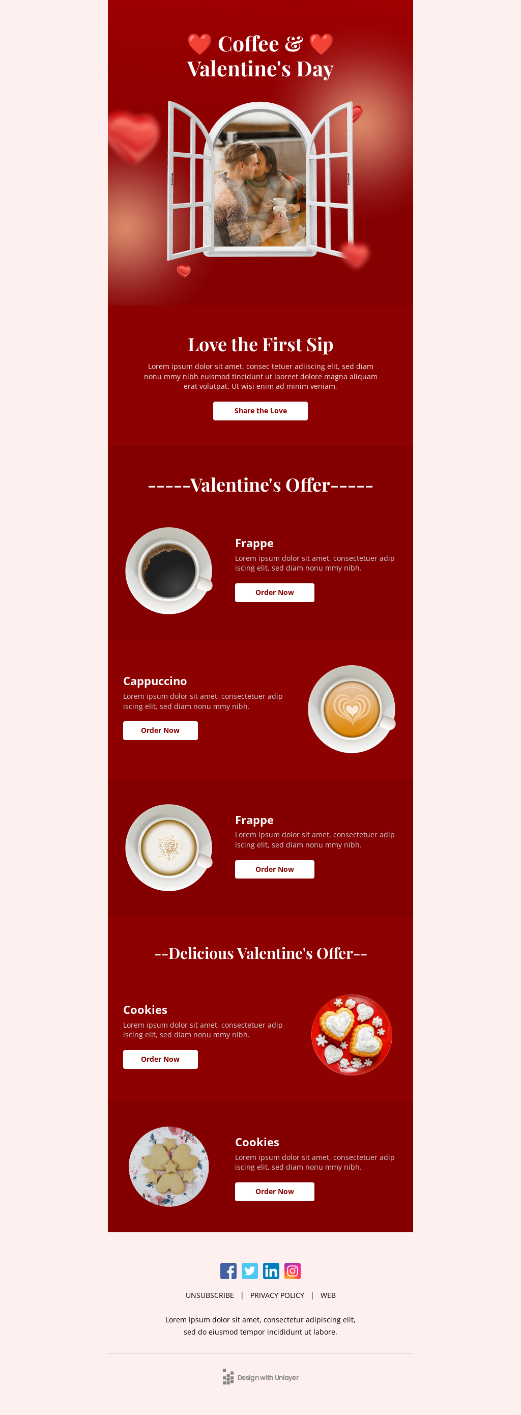 Free Email Templates for Valentine's Day | Unlayer