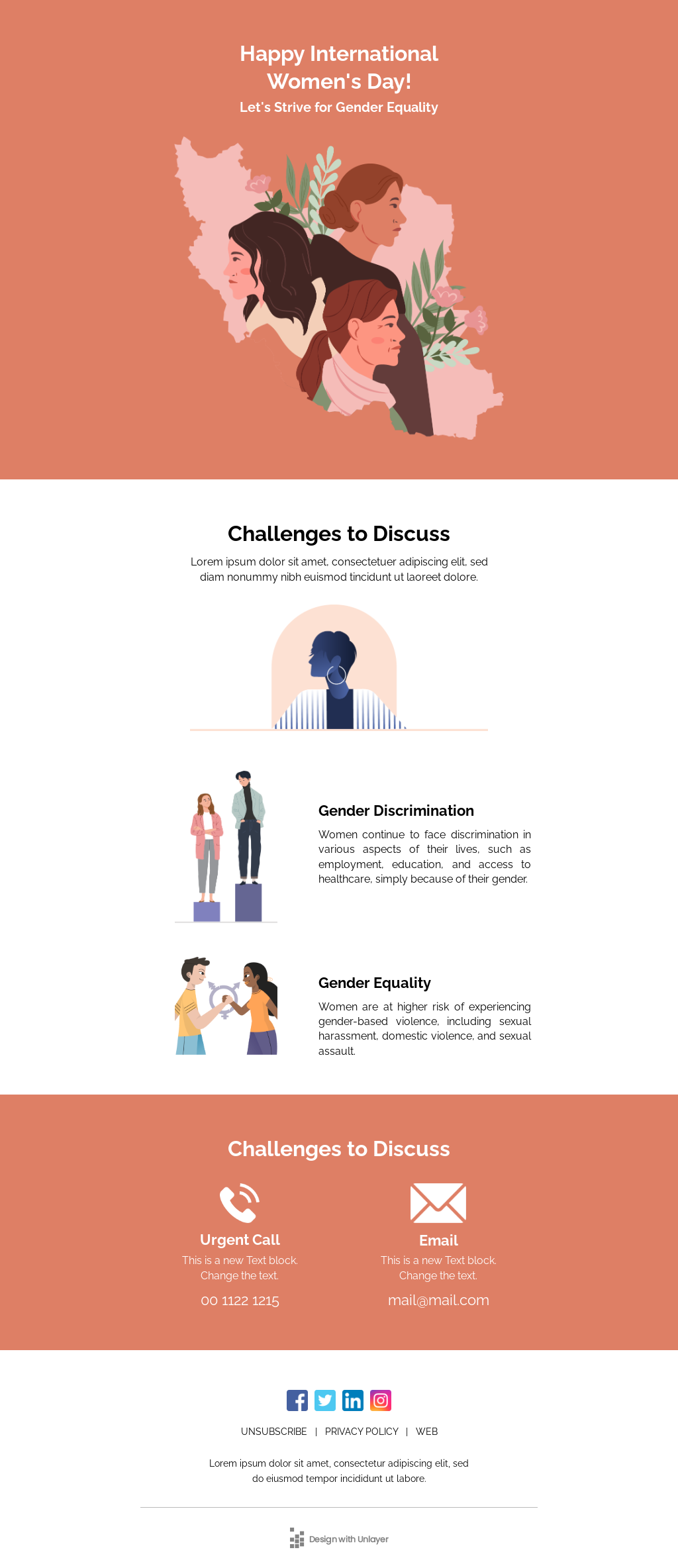 Gender Equality Email Template | Unlayer