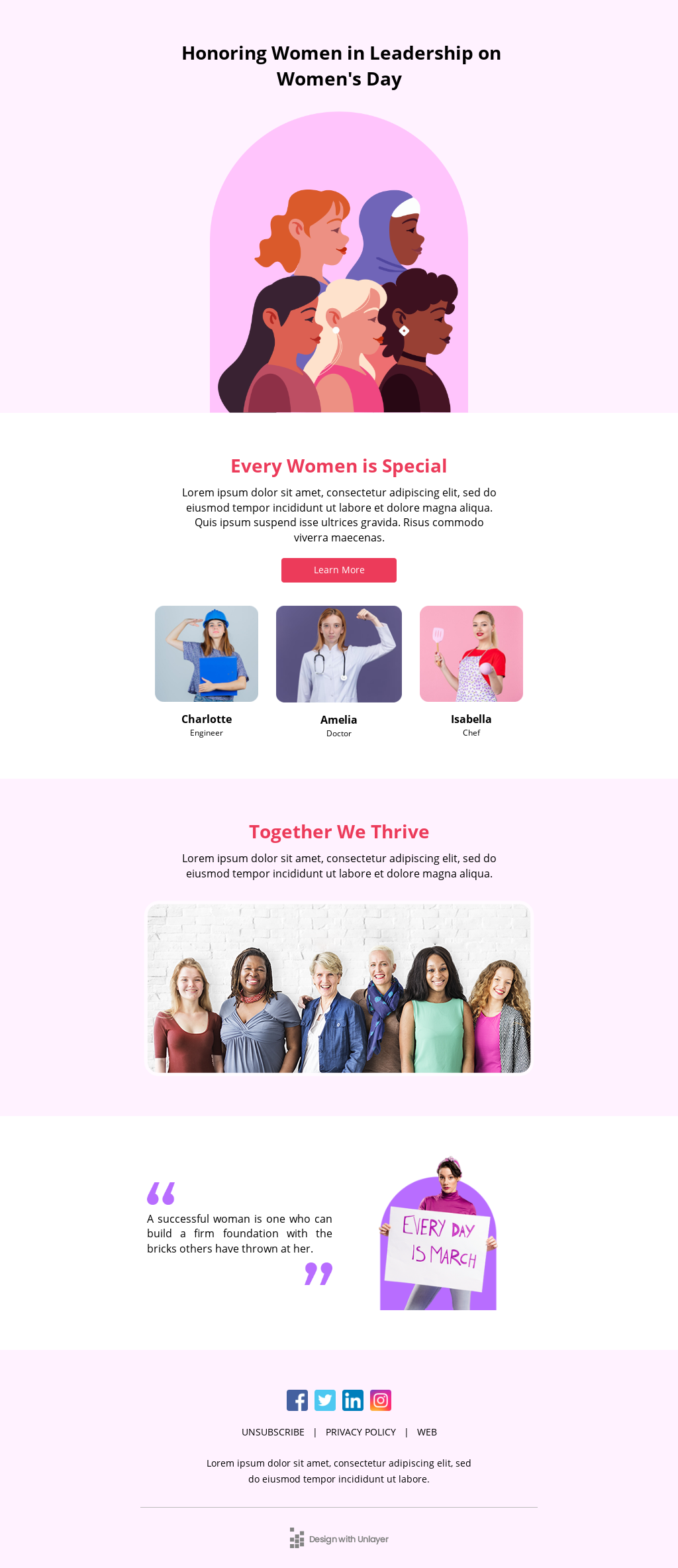 Female Leadership Email Template | Unlayer