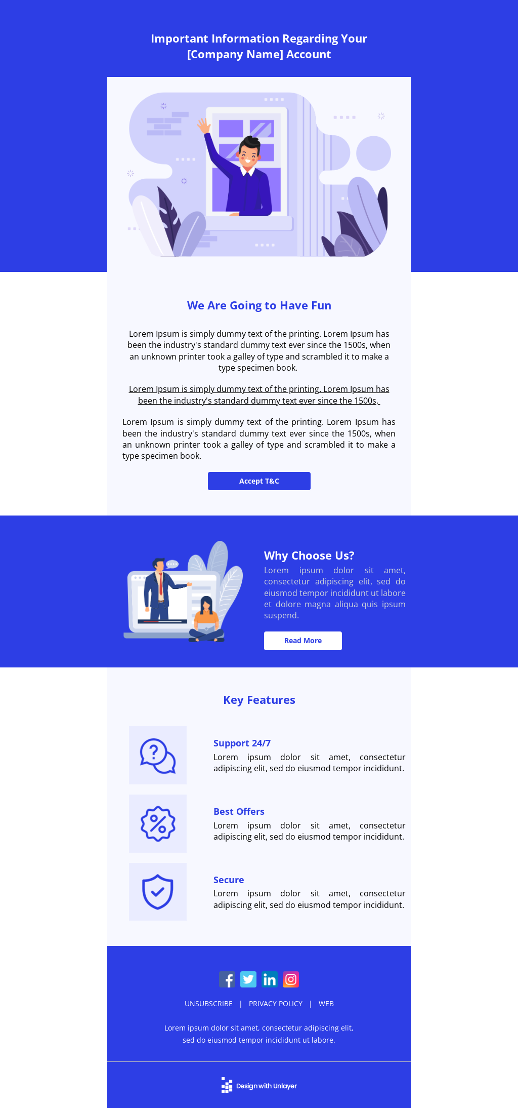 Terms and Conditions Email Template | Unlayer