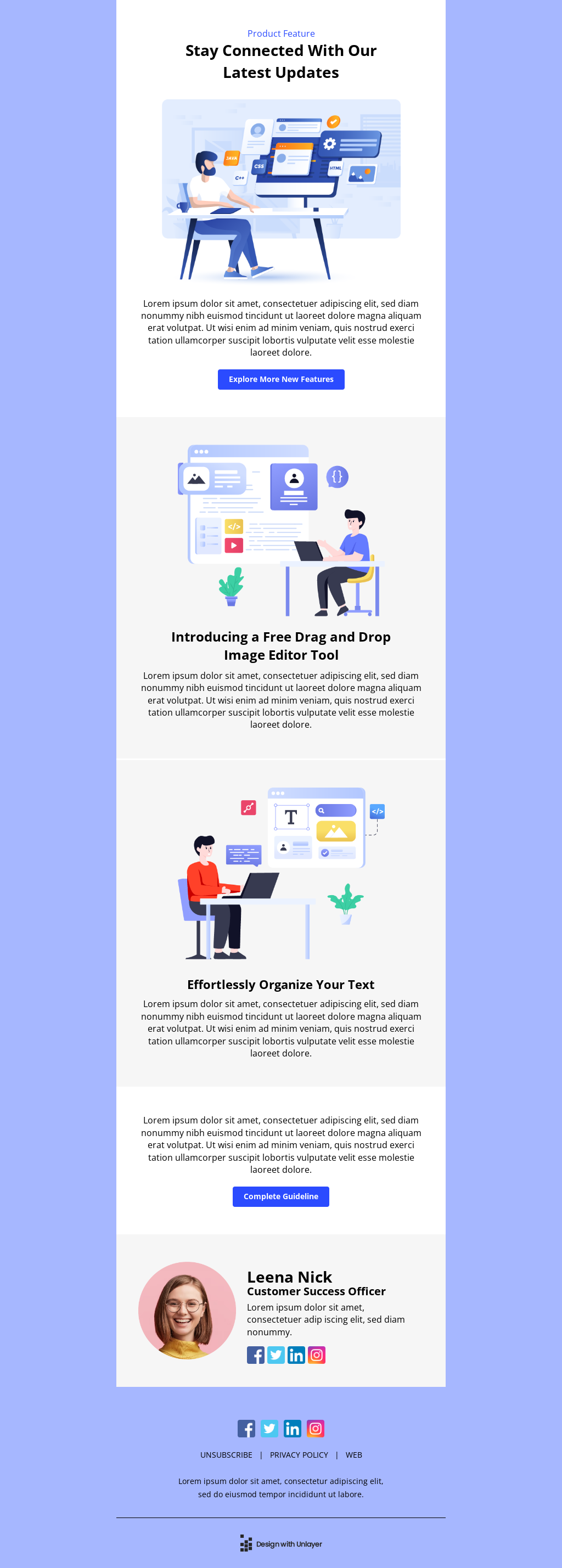 Stay Connected Email Template | Unlayer