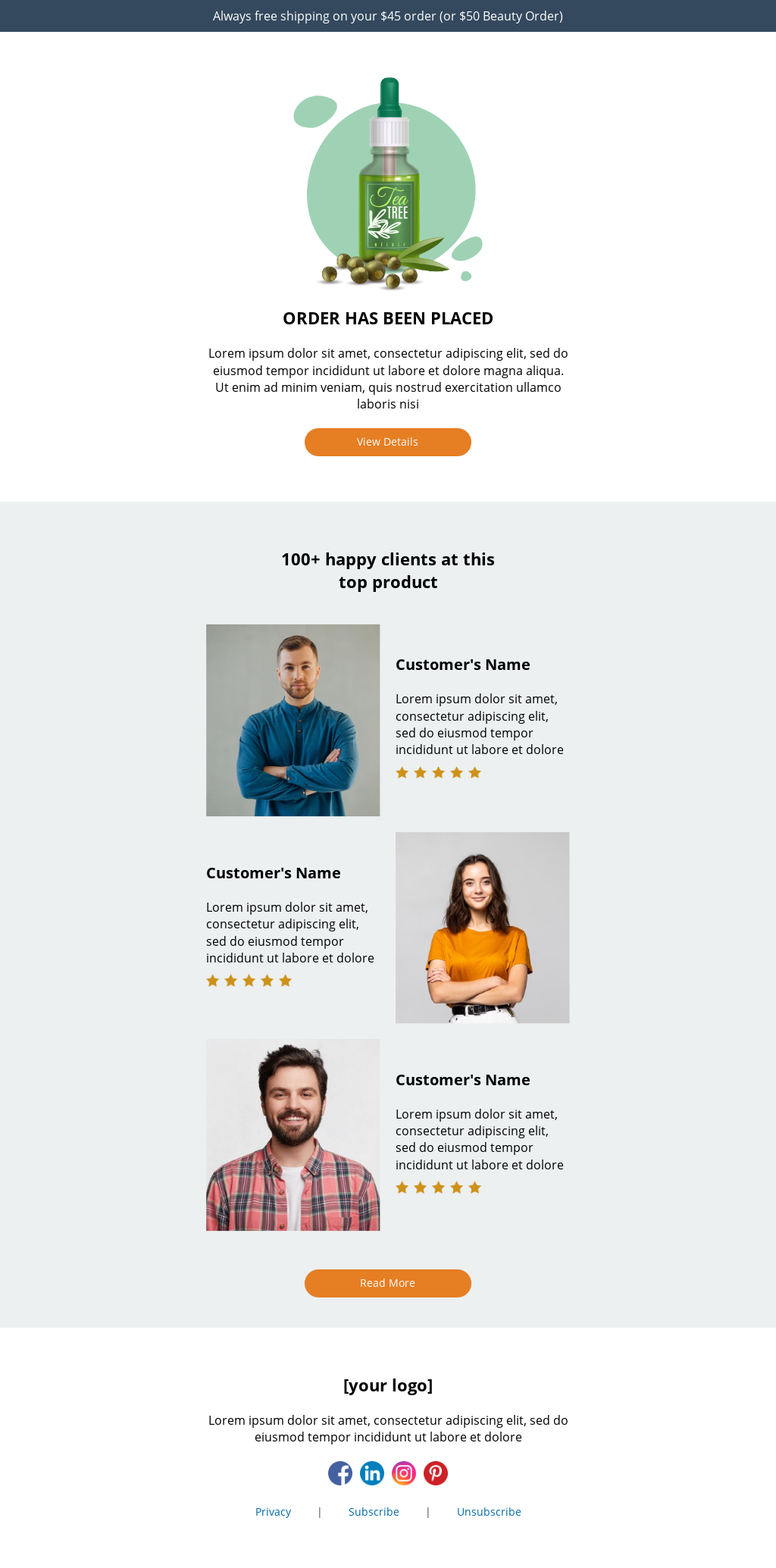Testimonials Email Template | Unlayer