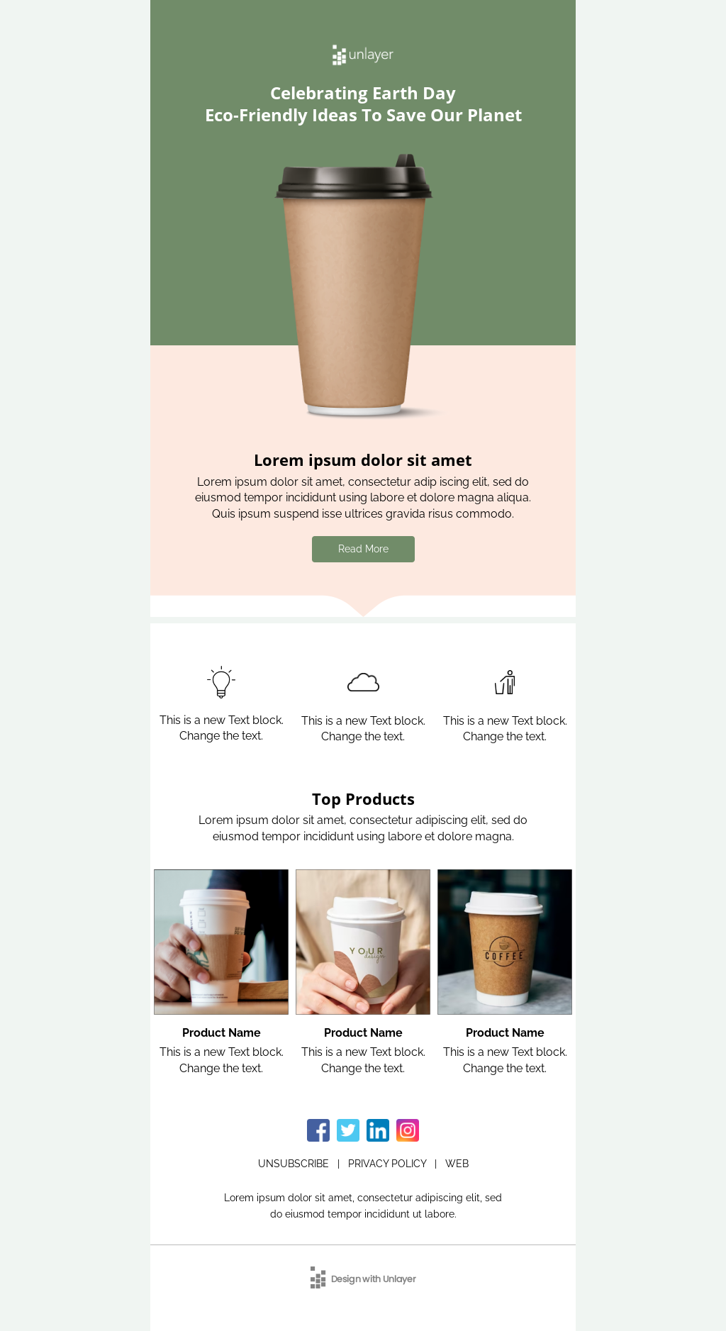 Eco Friendly Email Template | Unlayer