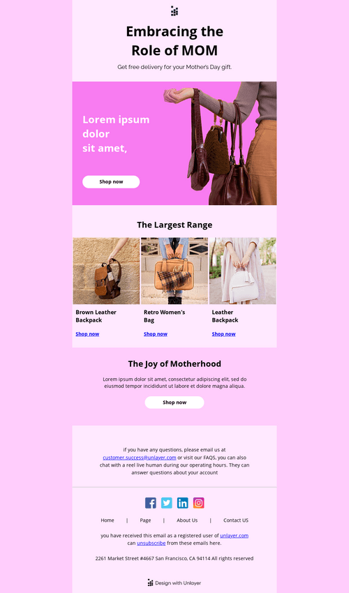 Free Email Templates for Mother's Day | Unlayer