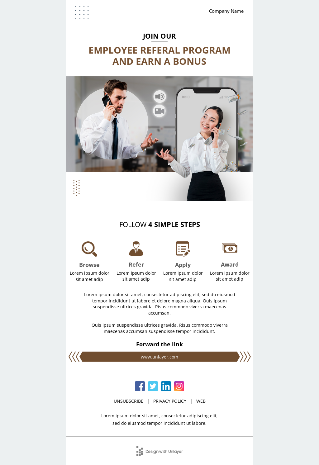 Employee Referral Program Email Template Unlayer