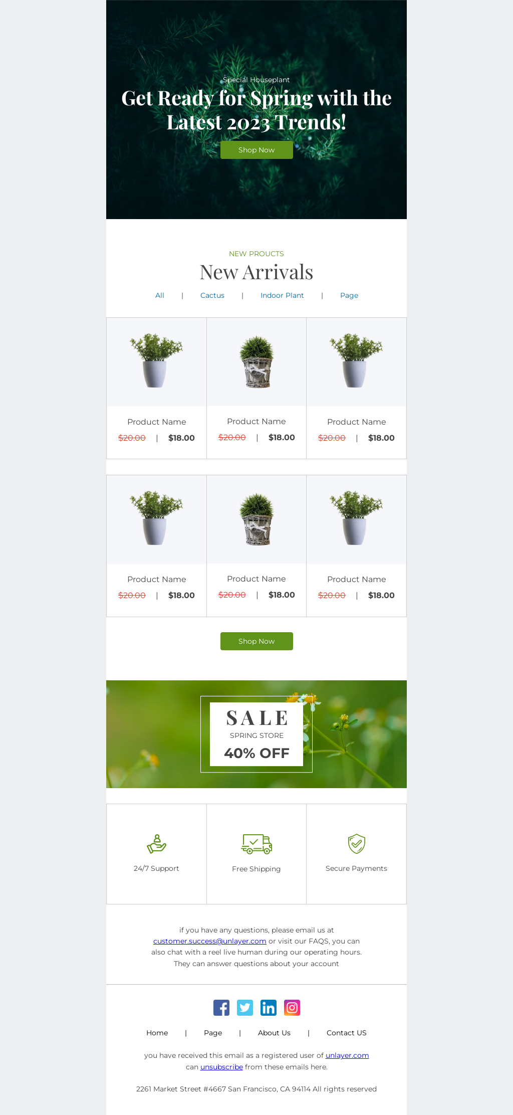 Spring Plant Sale Email Template | Unlayer