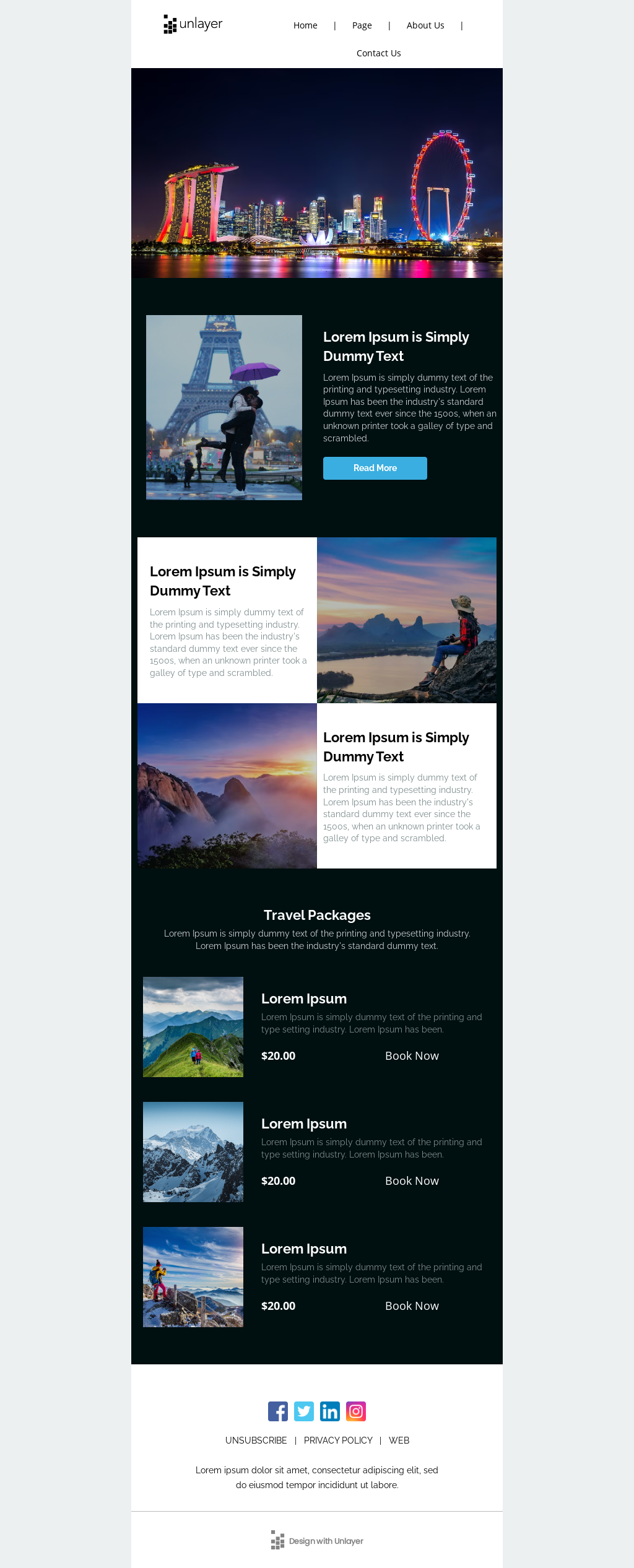 Vacation Inspiration Email Template | Unlayer