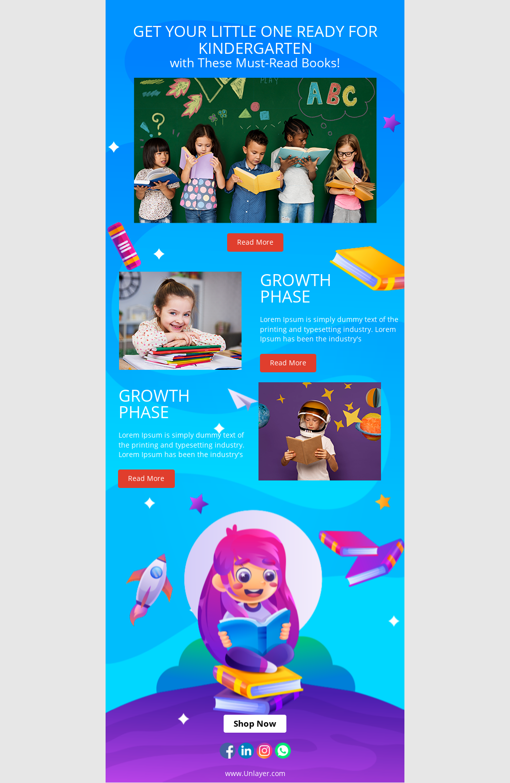 Kindergarten Books Email Template | Unlayer