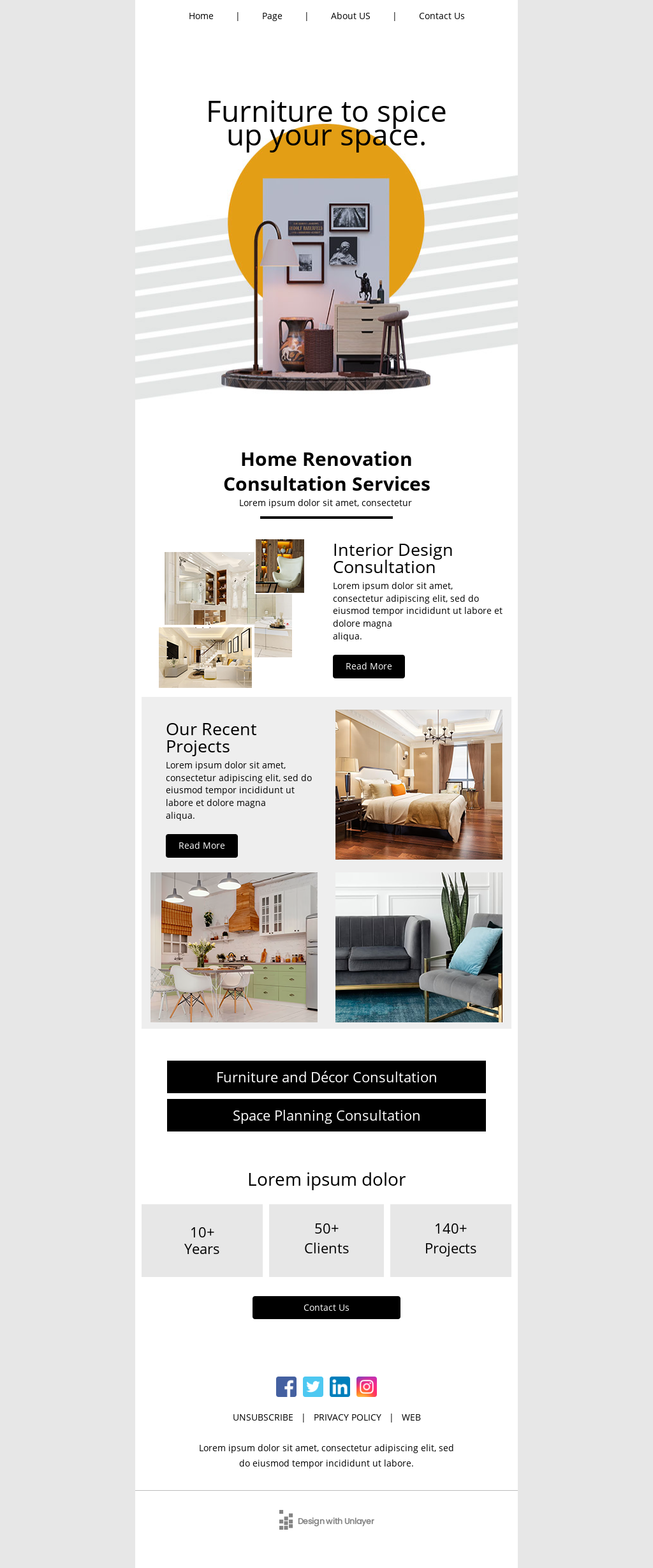 Interior Design Consultation Email Template | Unlayer