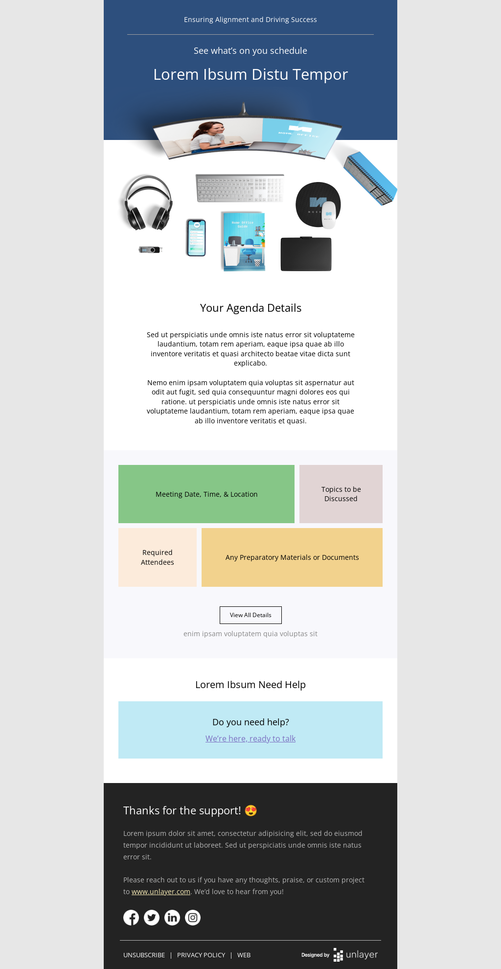 Project Meeting Agenda Email Template | Unlayer