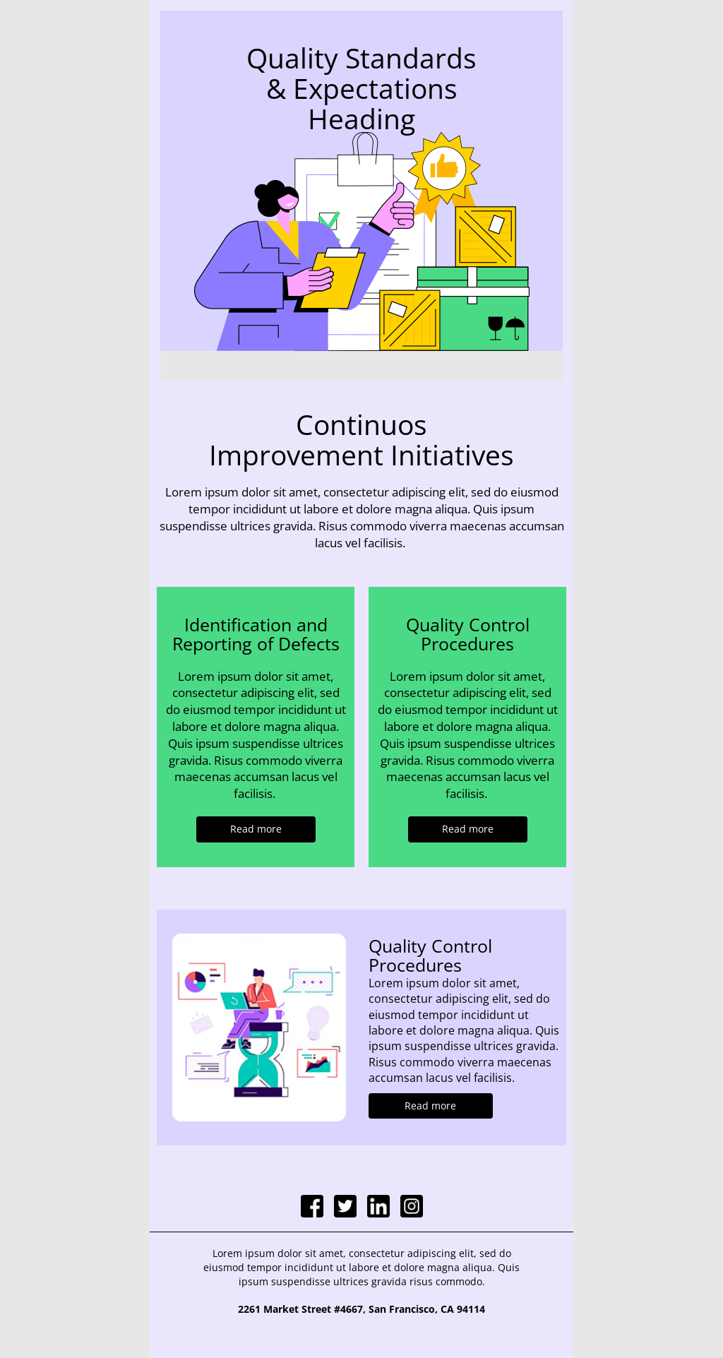 Quality Assurance Email Email Template | Unlayer
