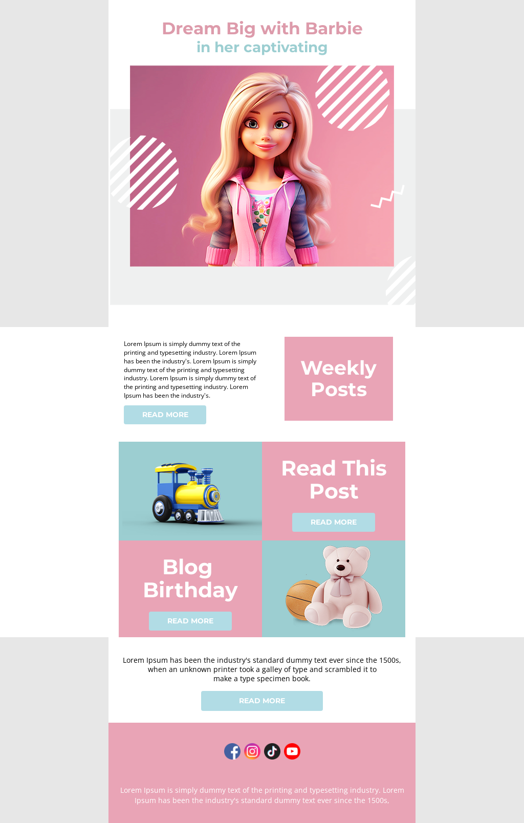 Barbie The Movie Toys Email Template | Unlayer