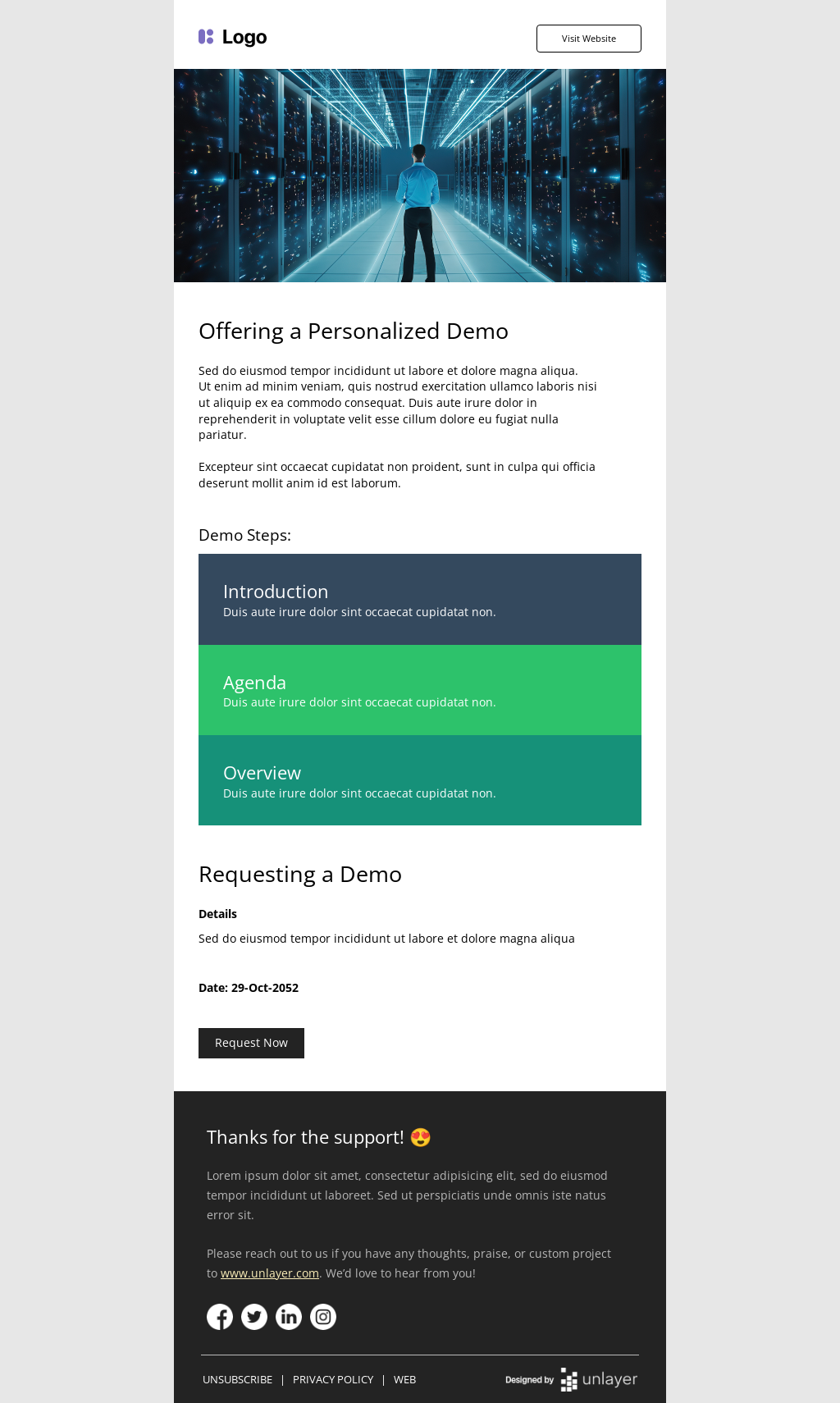 Schedule a Demo Email Template | Unlayer