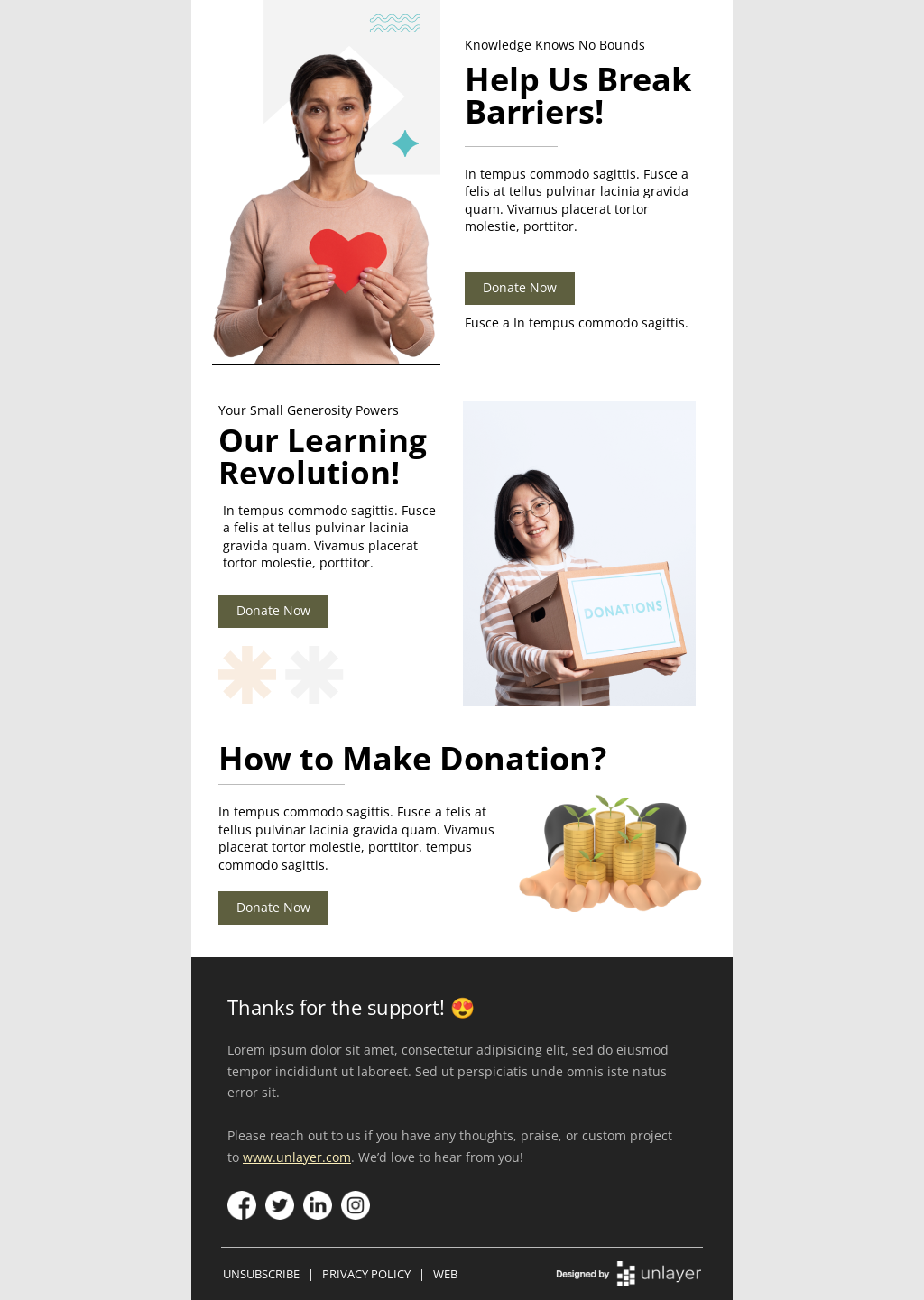 Alumni Fundraising Campaign Email Template | Unlayer