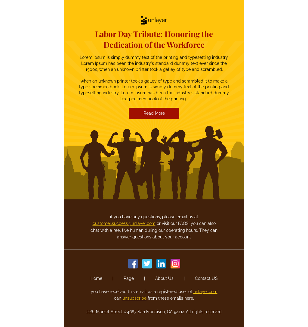 Free Email Templates for Labor Day | Unlayer