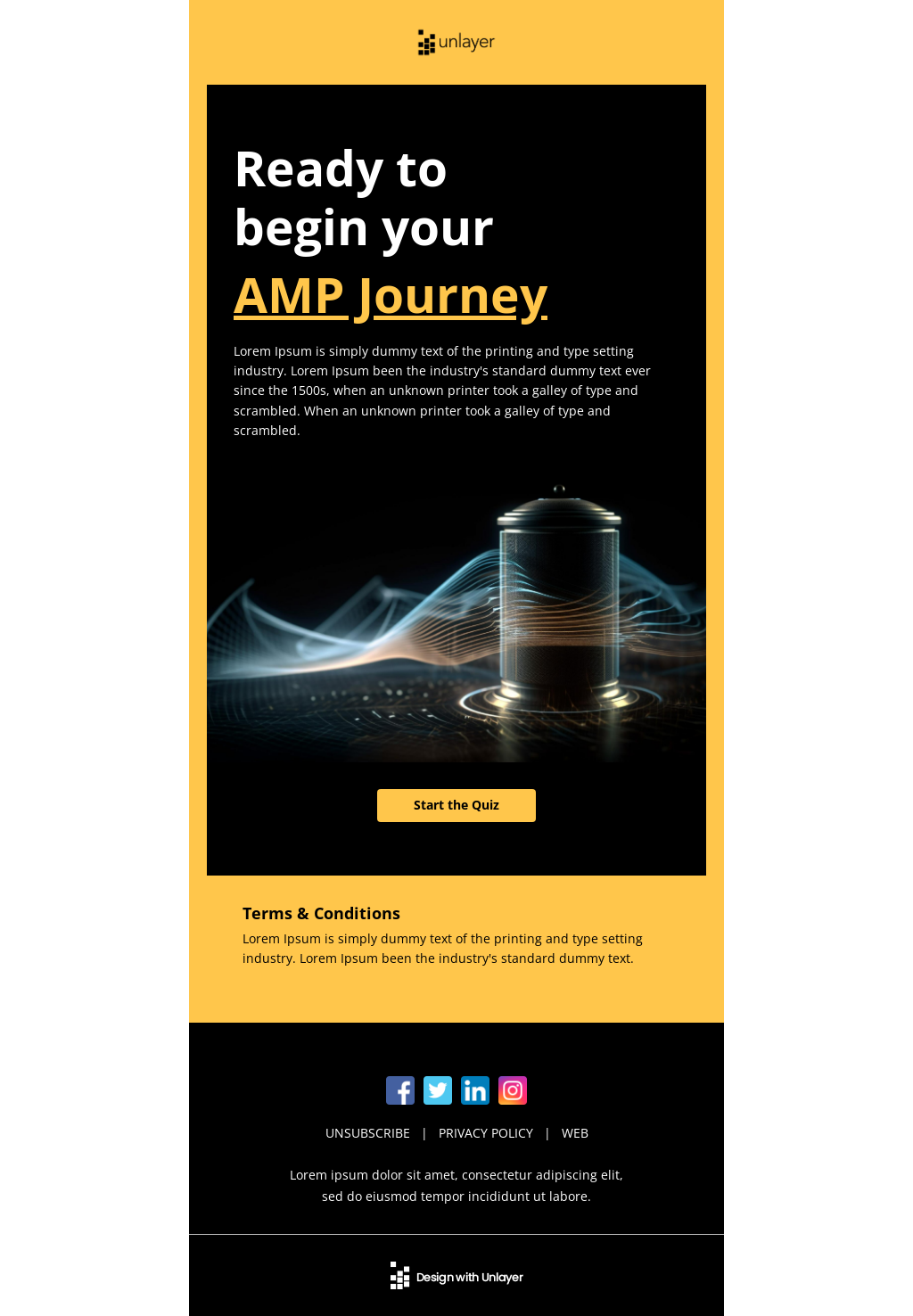 AMP Quiz Email Template | Unlayer