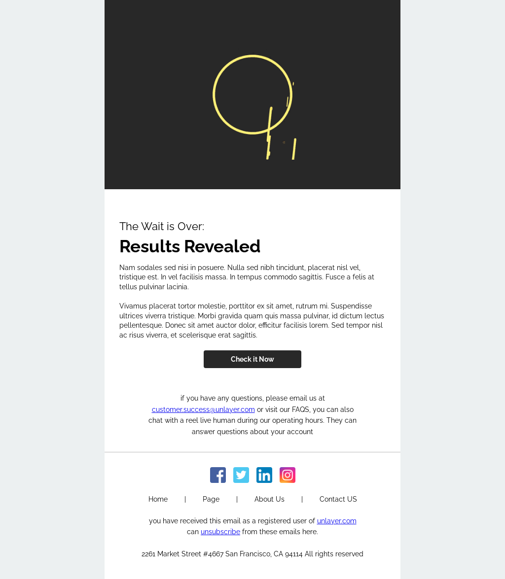 Quiz Result Email Template | Unlayer