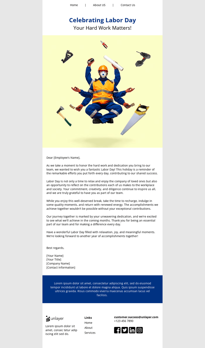 Free Email Templates for Labor Day | Unlayer