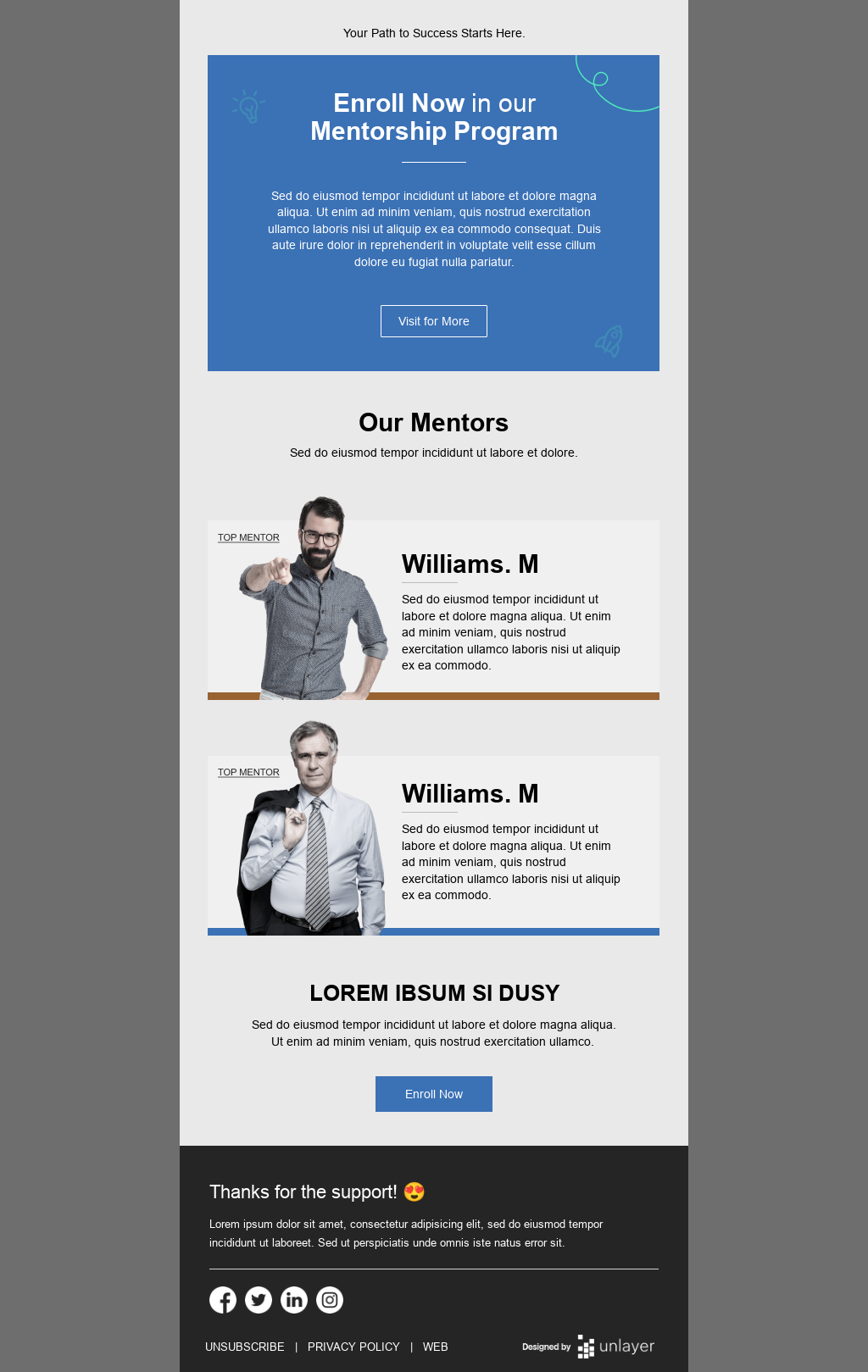 Alumni Mentorship Program Email Template | Unlayer