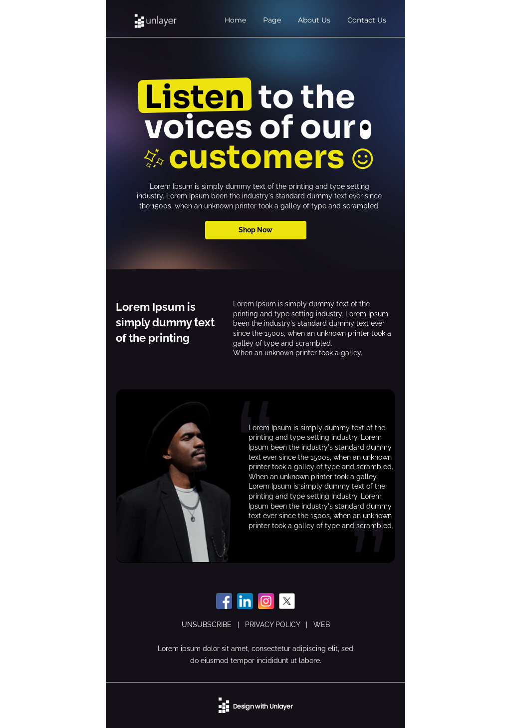 Voices of Customers Email Template | Unlayer