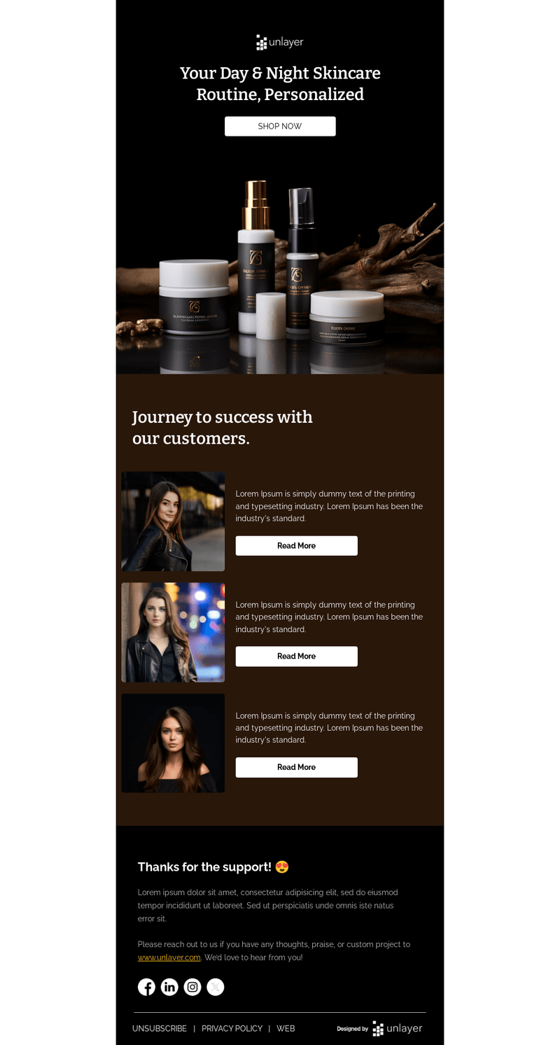 Free Email Templates for Beauty & Personal Care | Unlayer