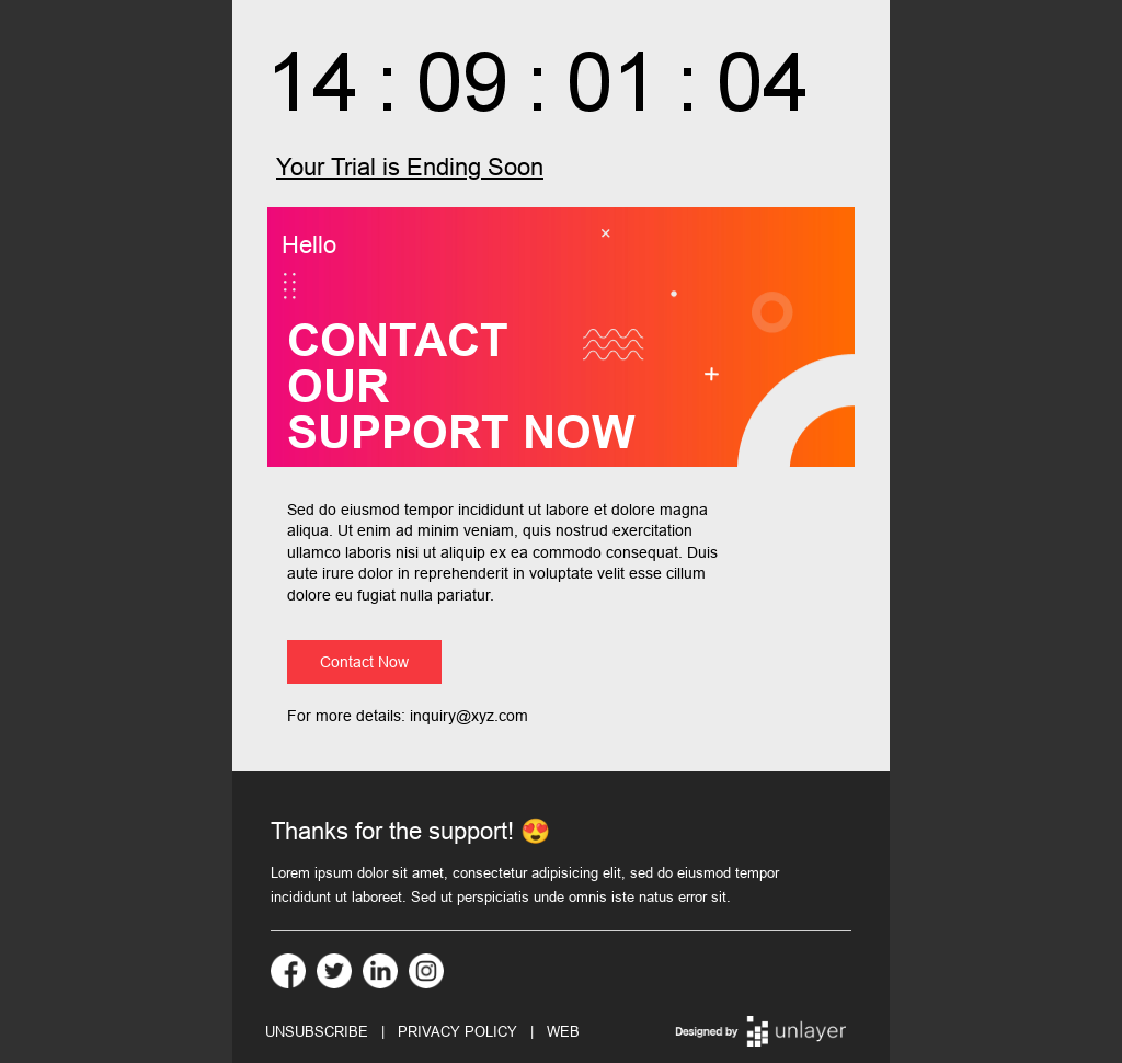 Proactive Support Email Template | Unlayer