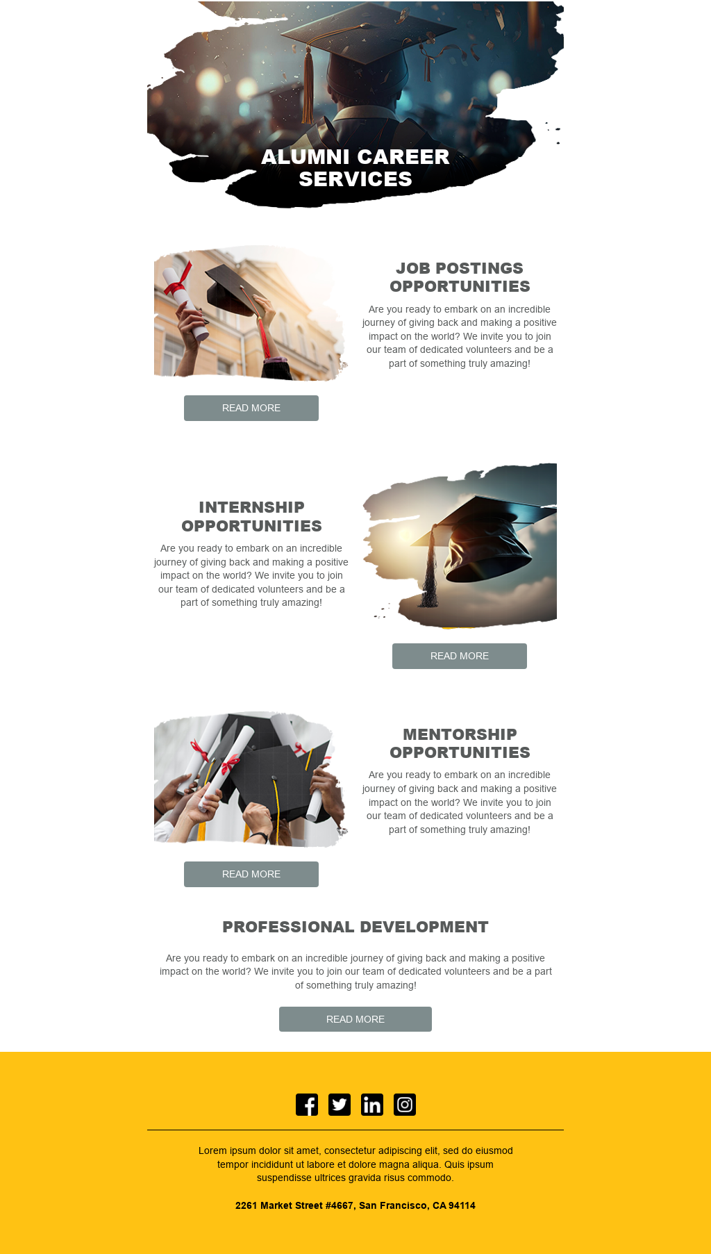 Alumni Career Services Email Template | Unlayer