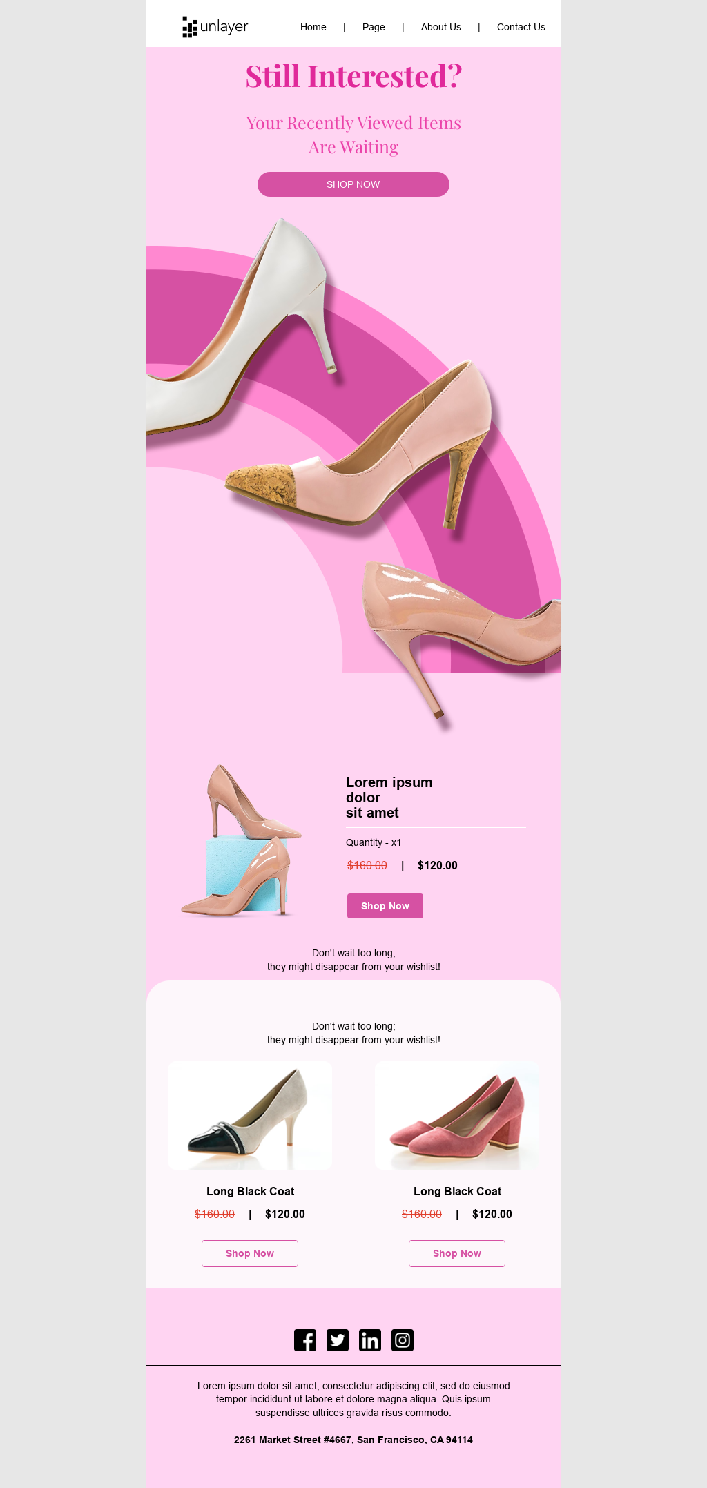 Recently Viewed Email Template Unlayer