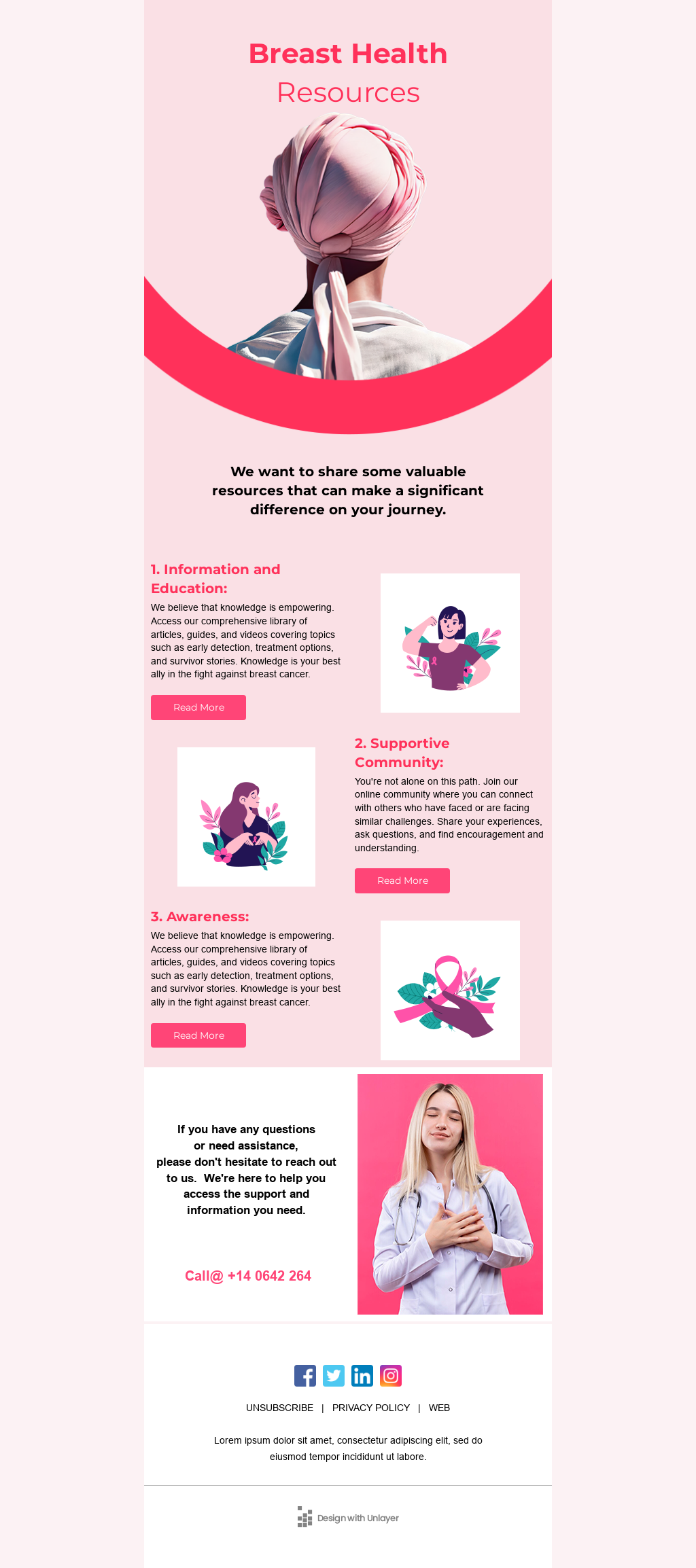 Breast Health Resources Email Template | Unlayer