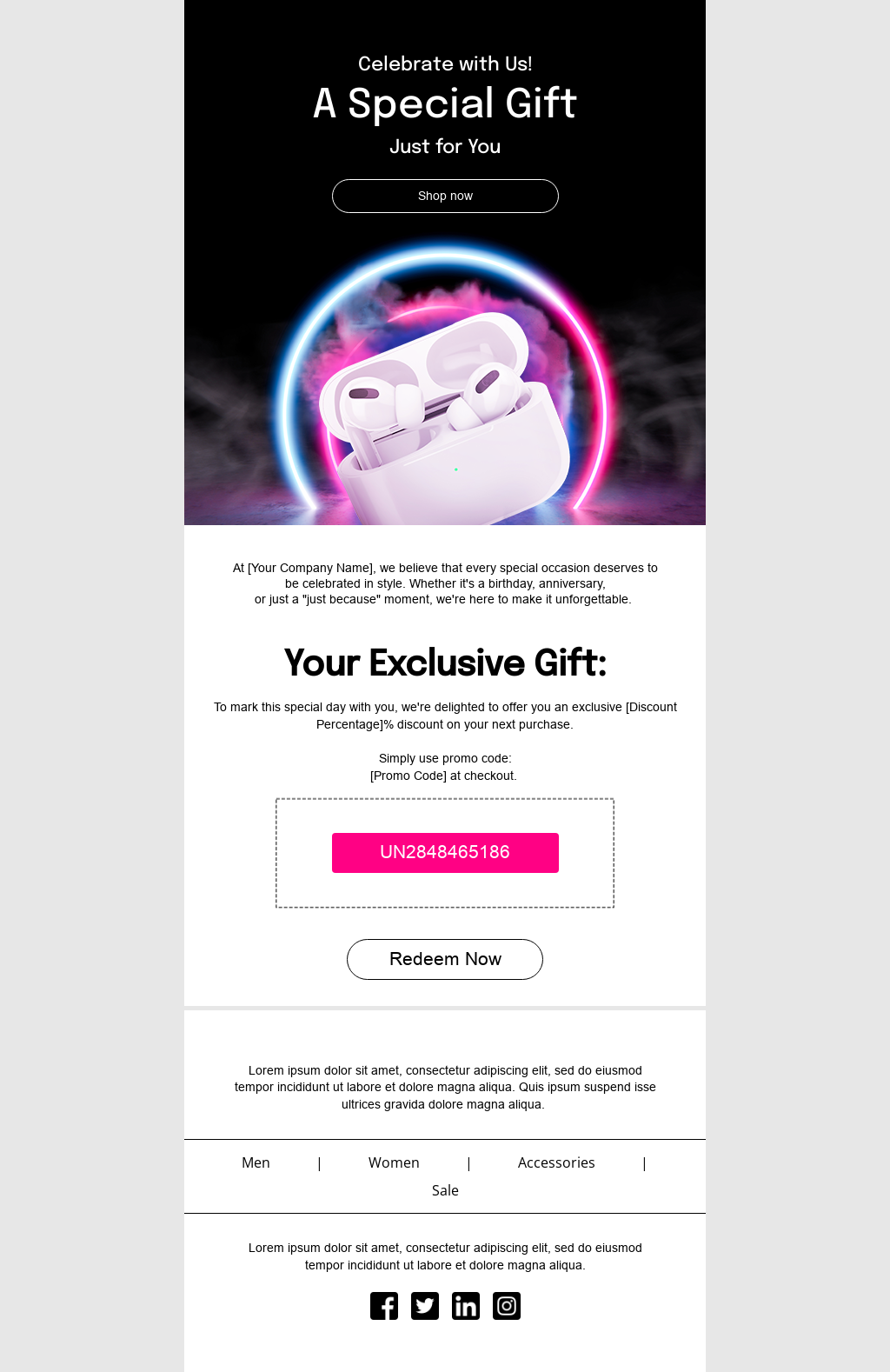 Special Occasion Email Template | Unlayer