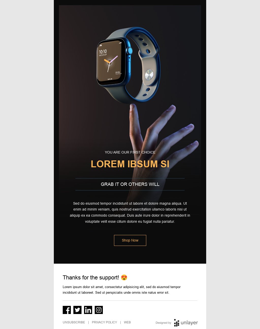 First Look Email Template | Unlayer