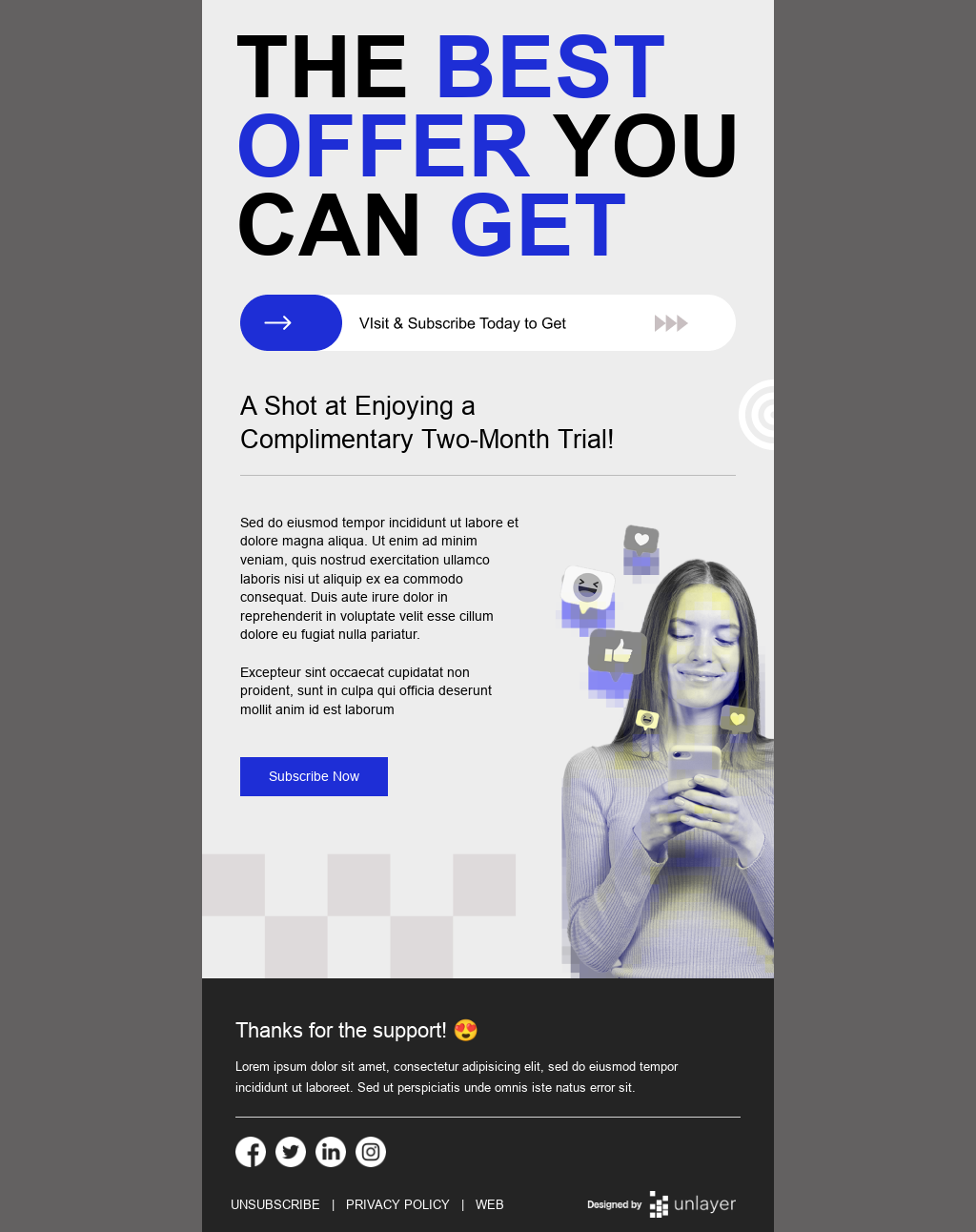 Special Trial Offer Email Template | Unlayer
