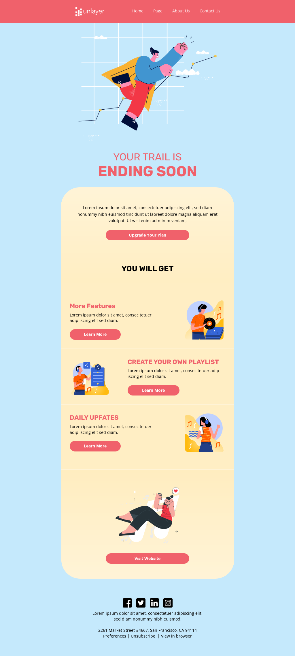 Trial Ending Email Template | Unlayer