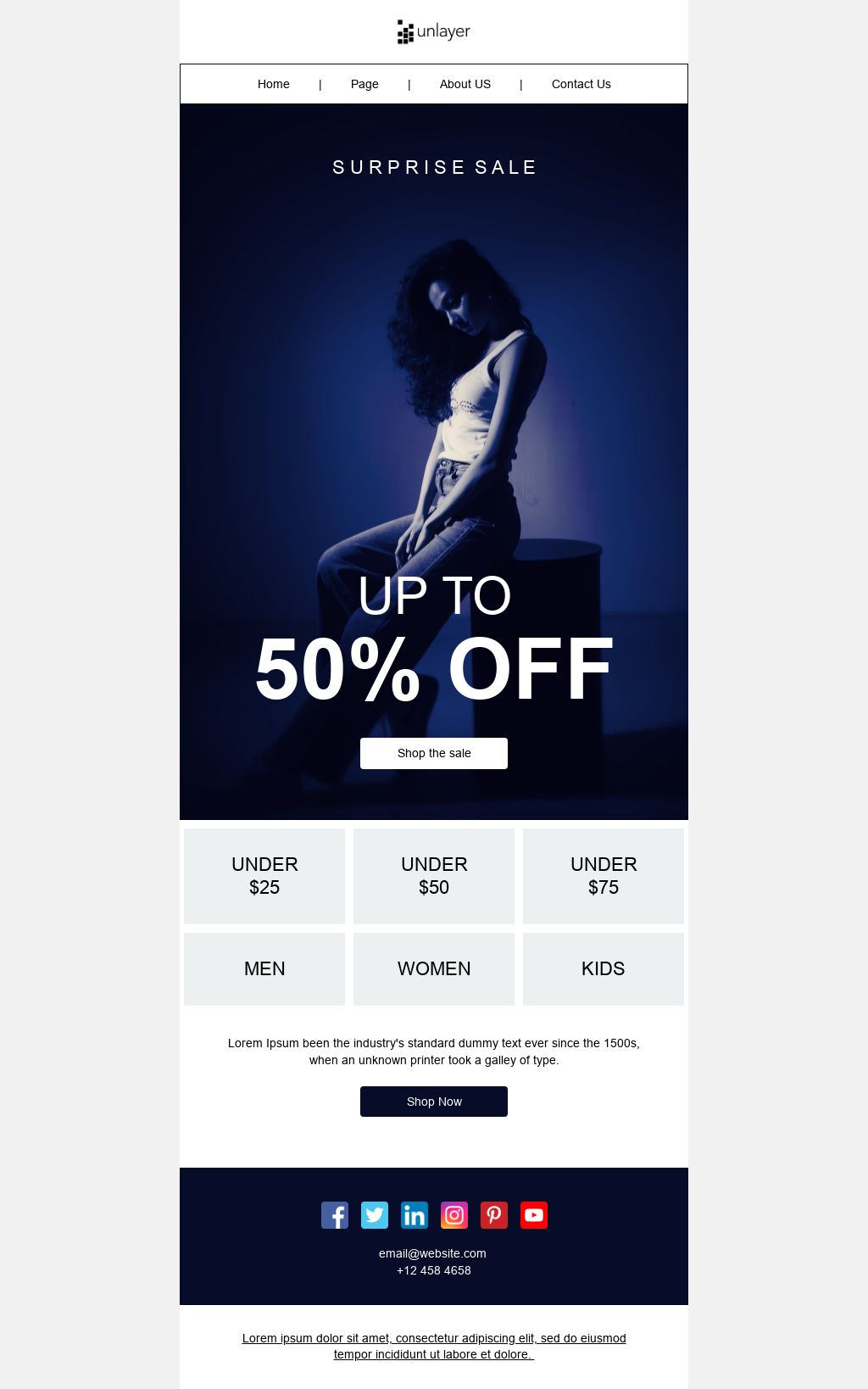 Exclusive Discount Email Template | Unlayer
