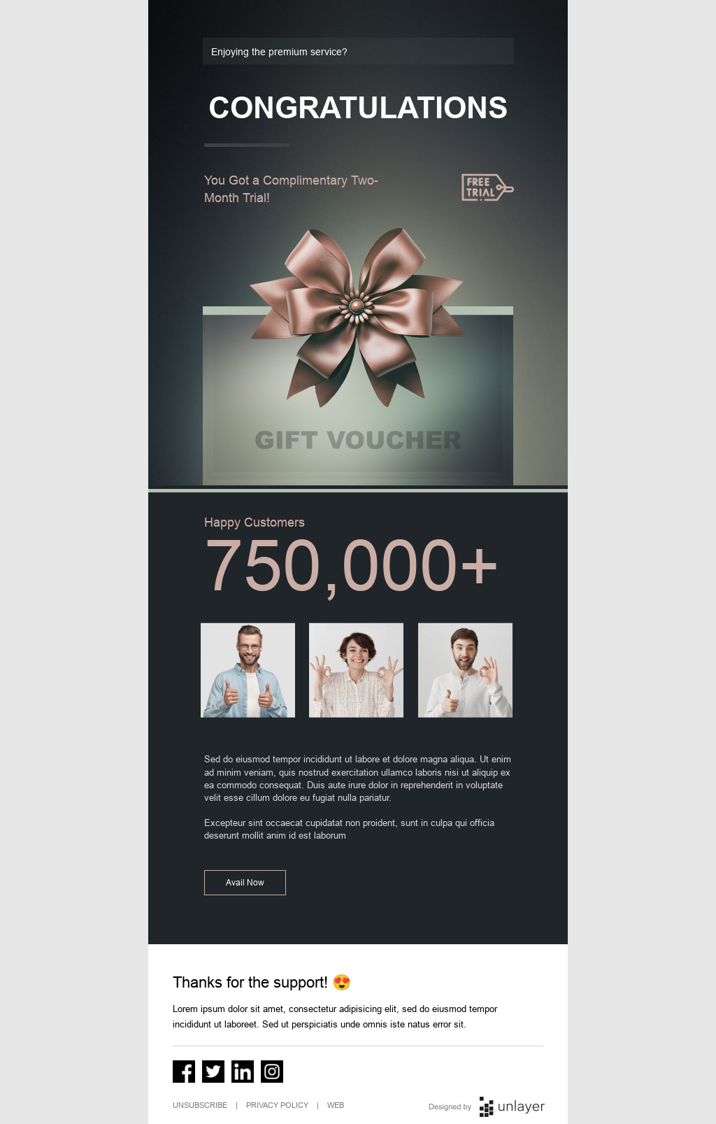 Trial Extension Email Template | Unlayer