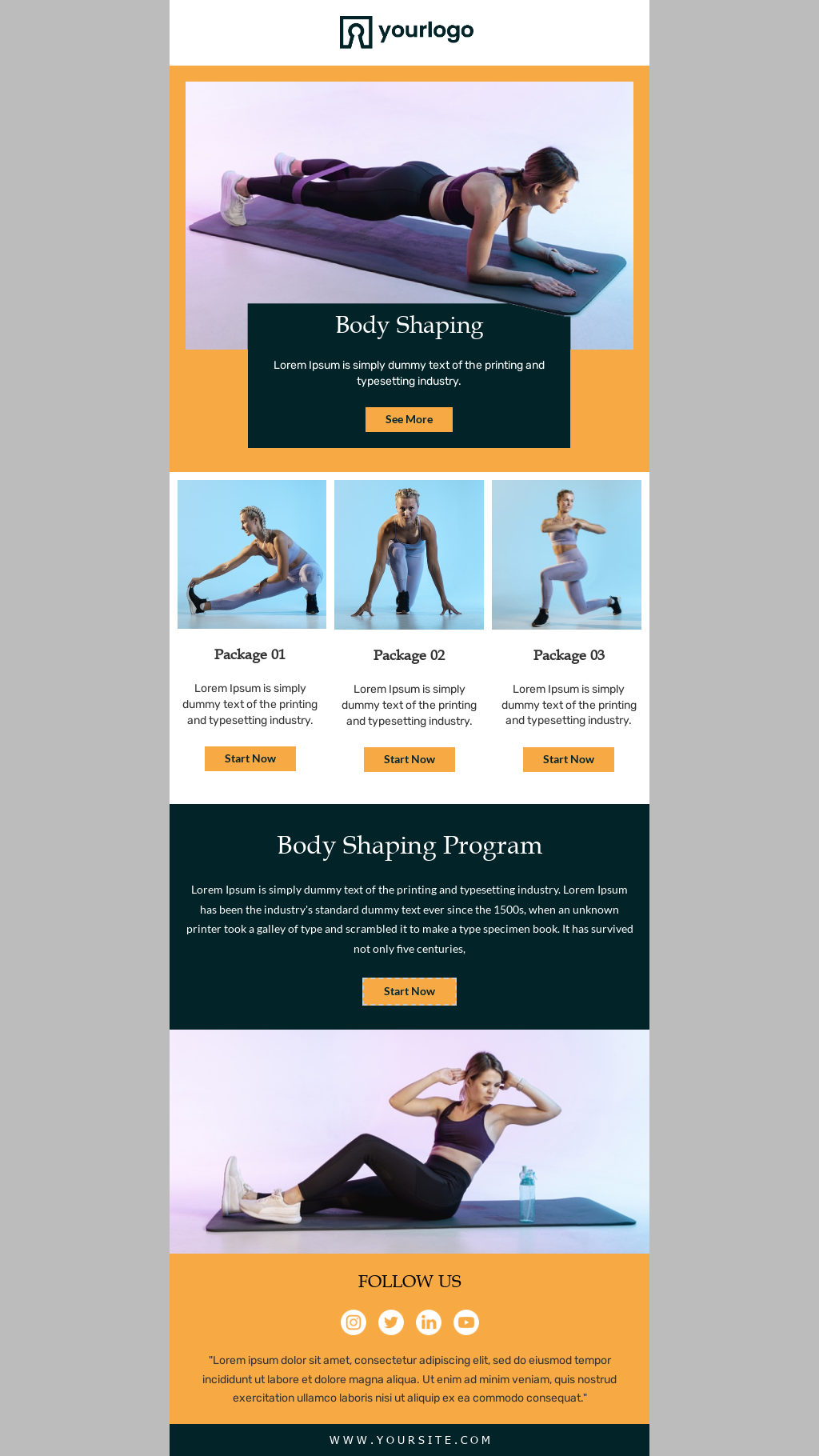 Body Fitness Email Template | Unlayer