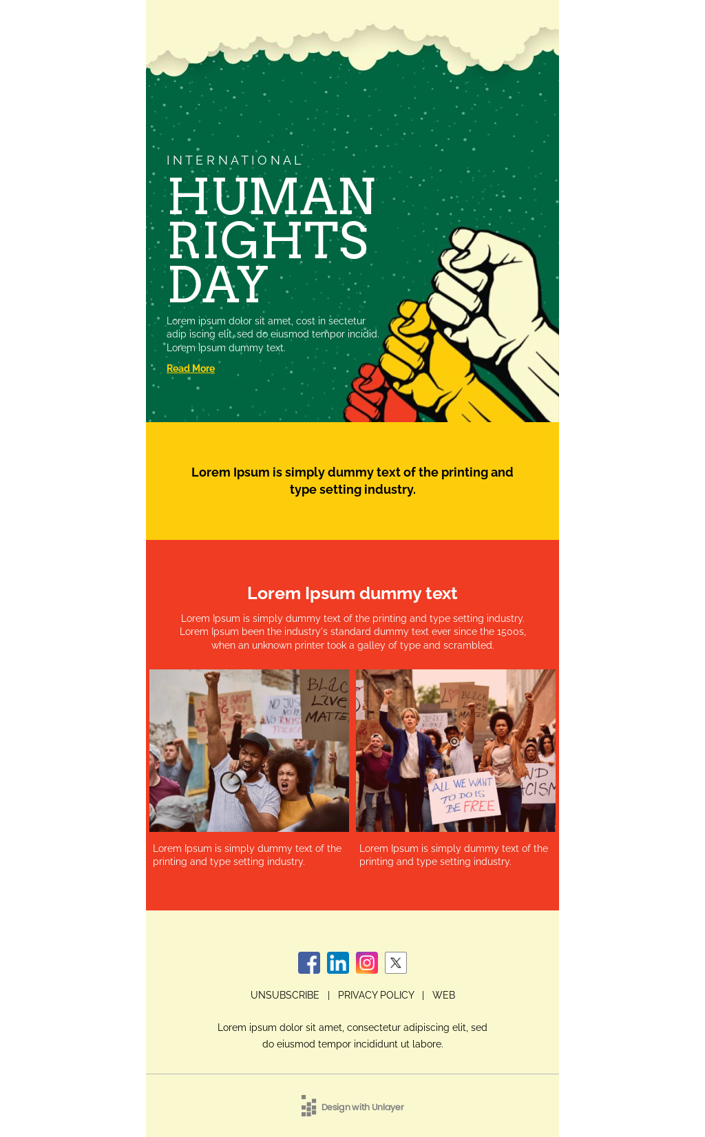 Human Right for All Email Template | Unlayer