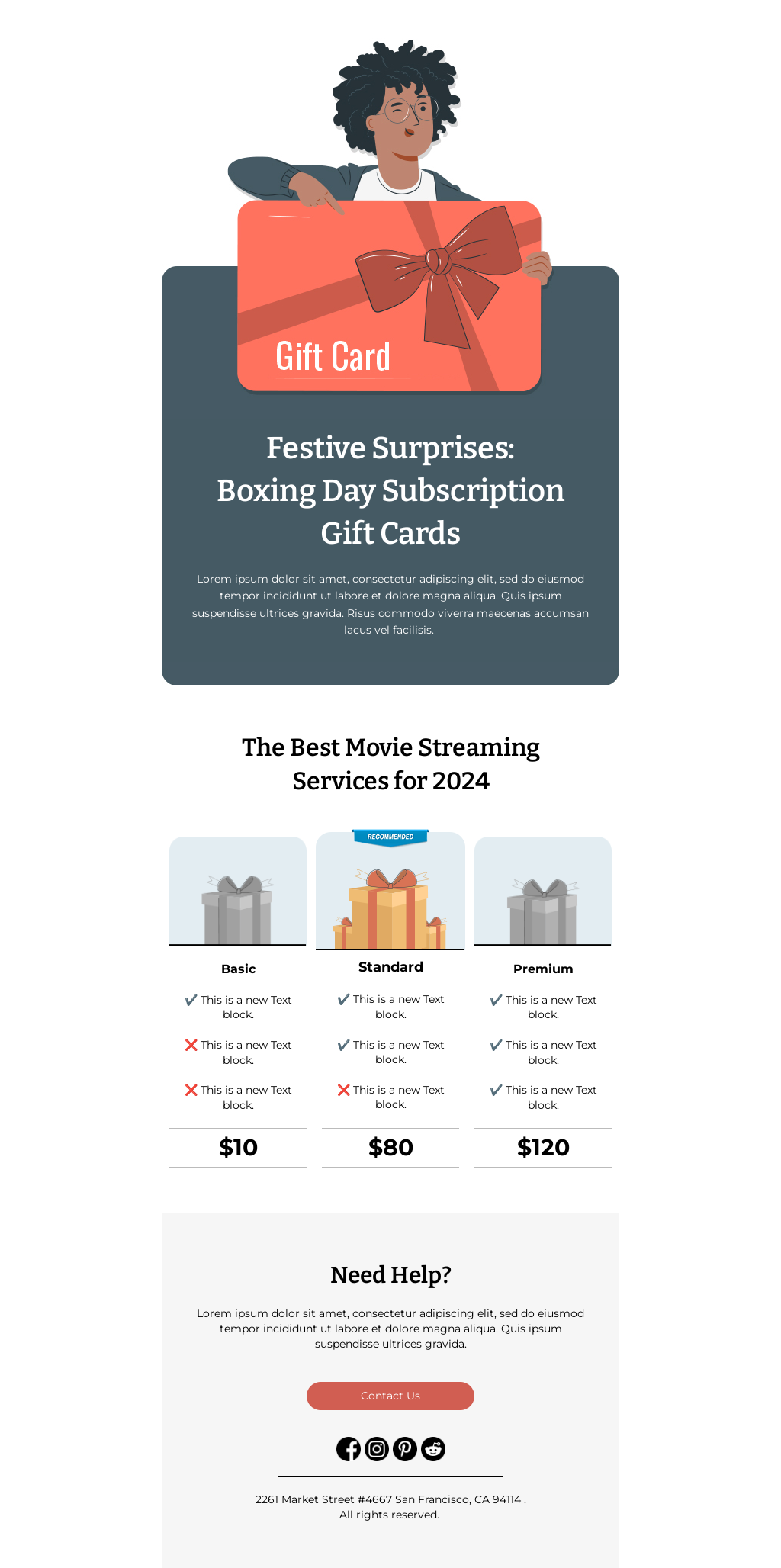 Gift Subscription Email Template | Unlayer