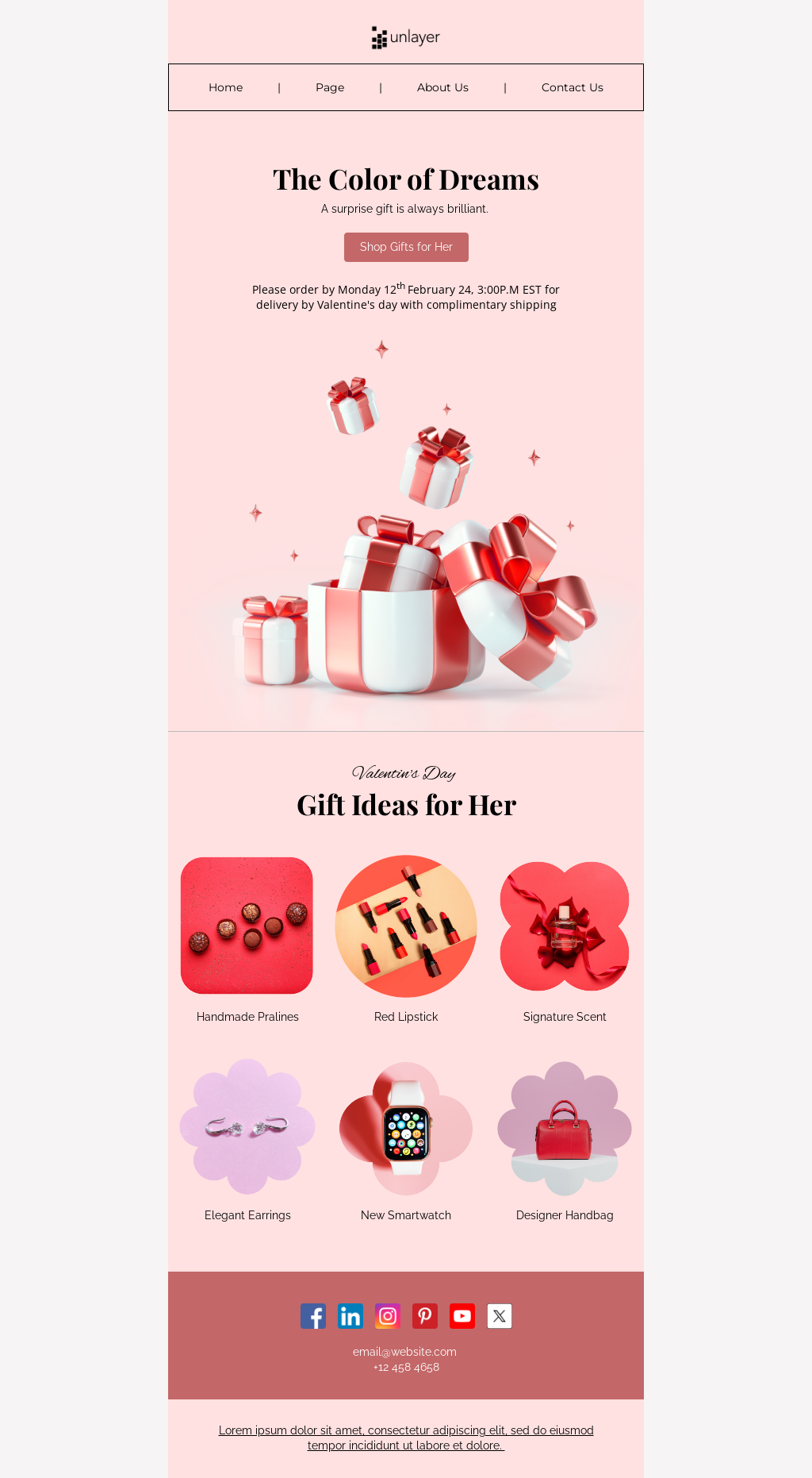 Gift Inspiration Email Template | Unlayer
