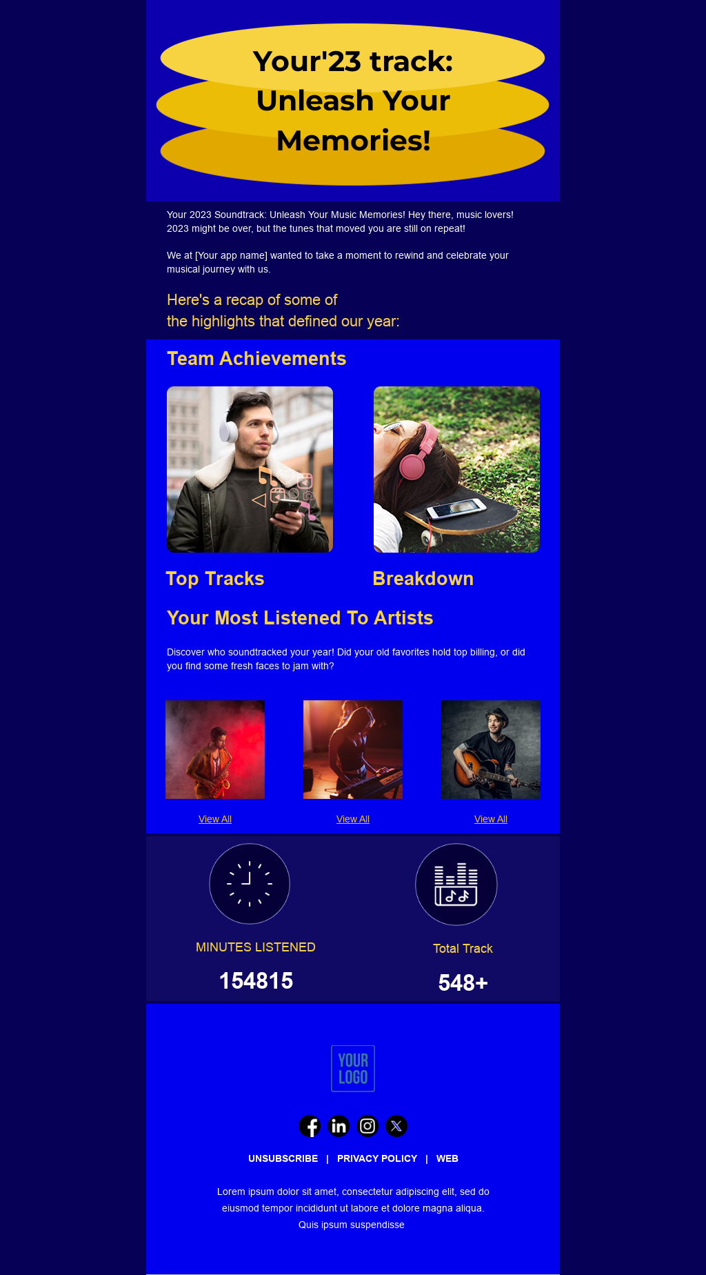 Recap of the Year Email Template | Unlayer
