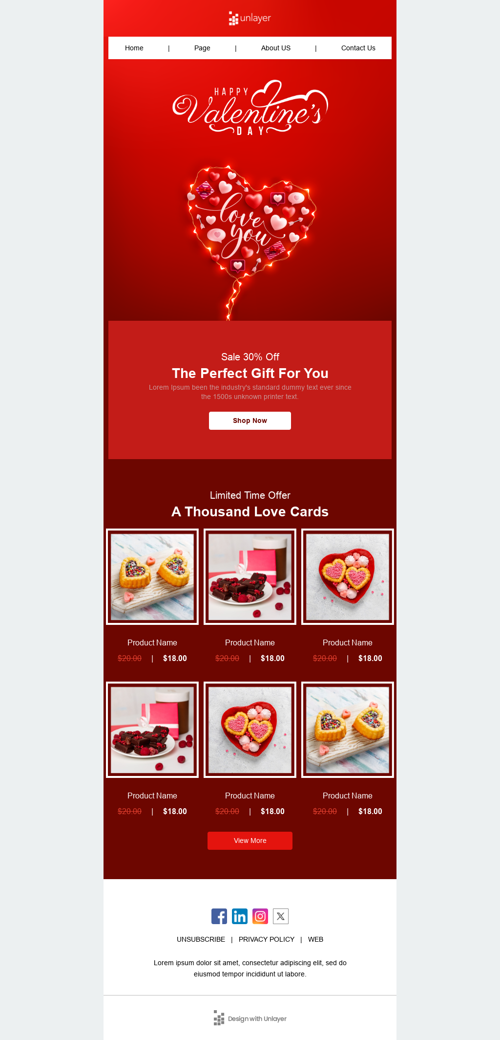 Free Email Templates for Valentine's Day | Unlayer