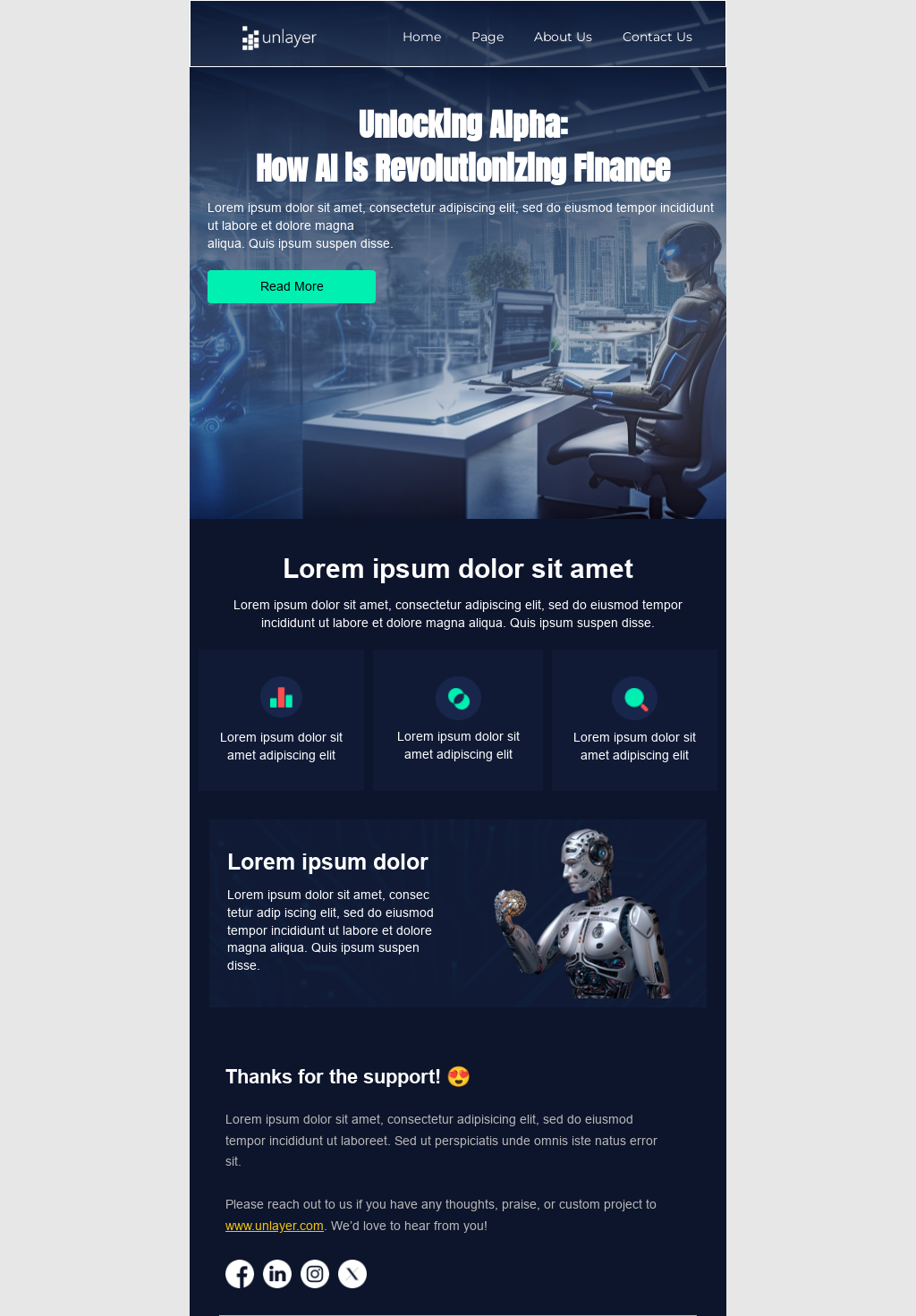 Artificial Intelligence in Finance Email Template | Unlayer