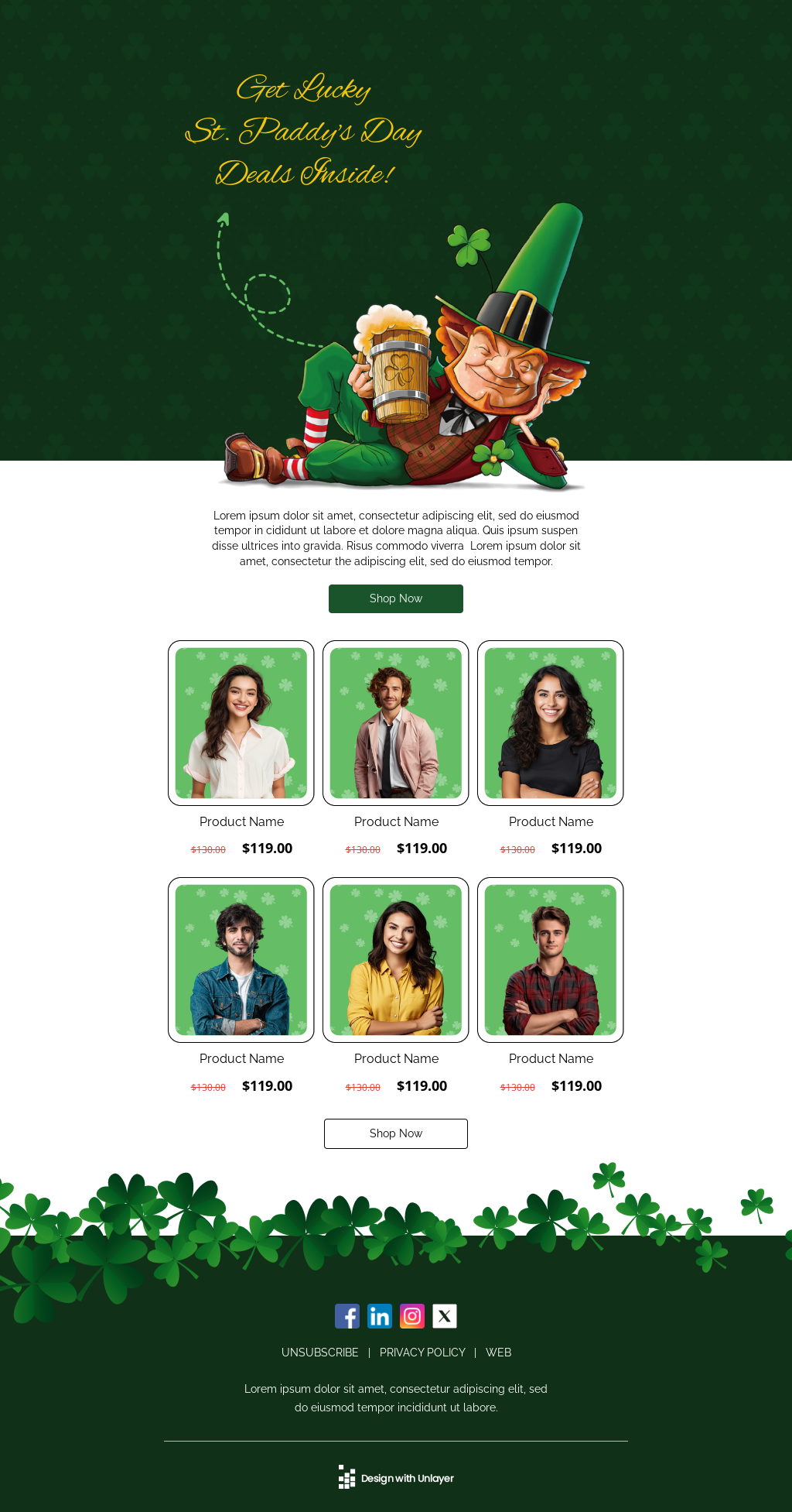 Luck of the Irish Email Template | Unlayer