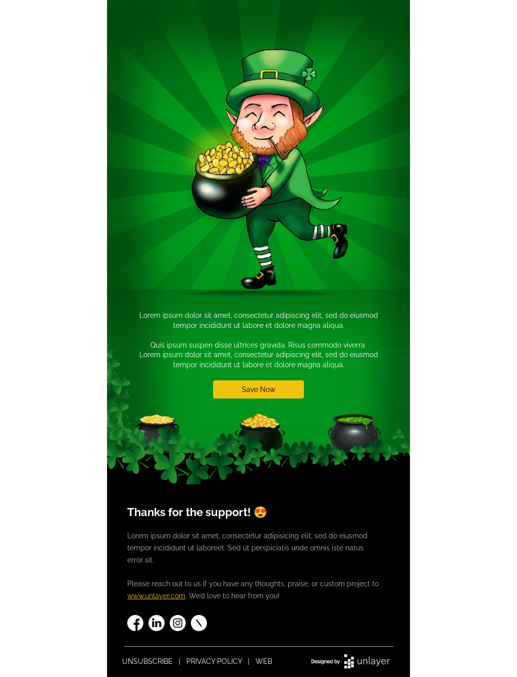 Pot of Gold Savings Email Template | Unlayer