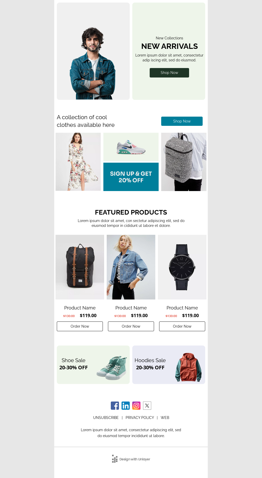New Arrivals Email Template | Unlayer